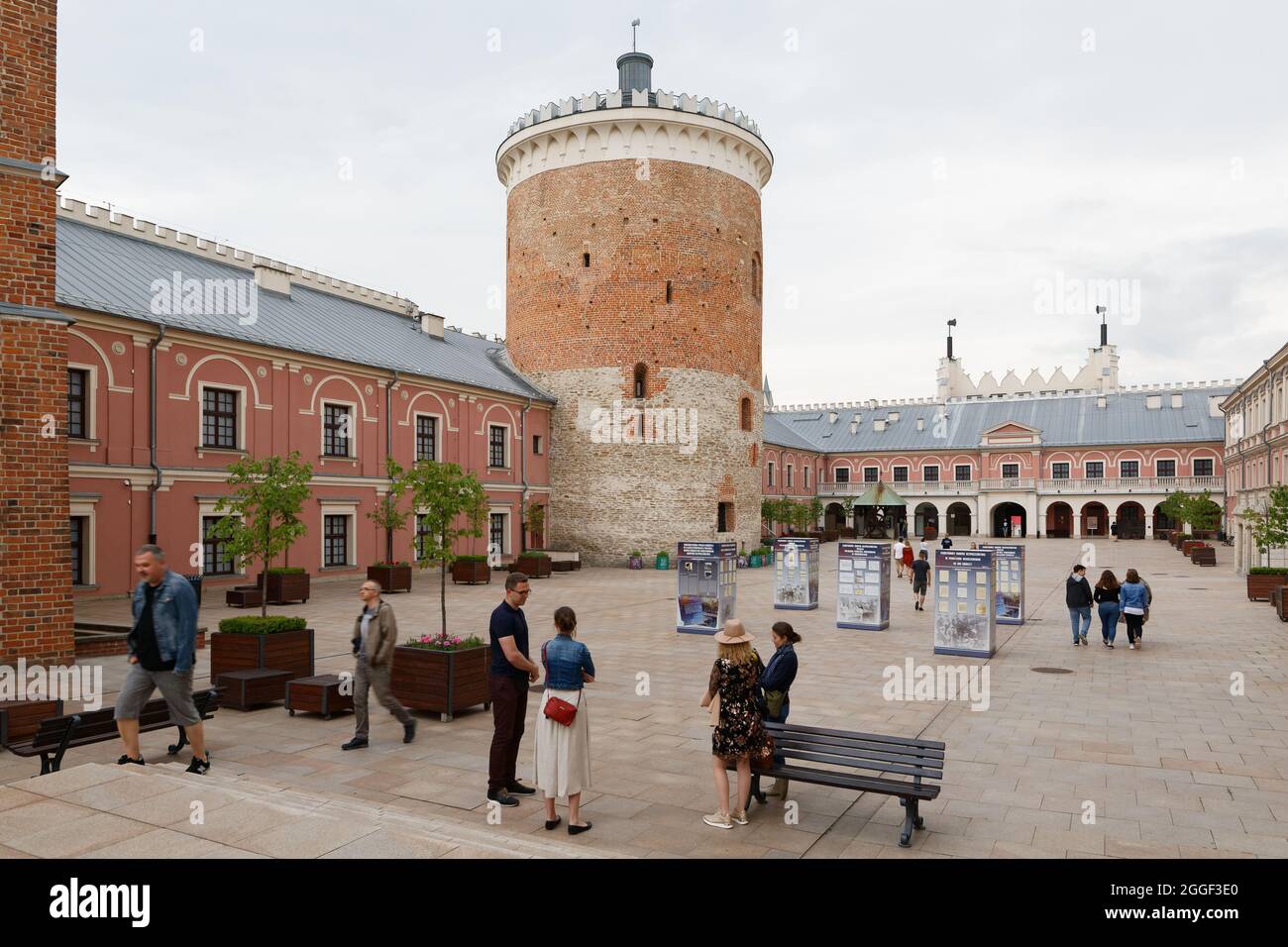 Old Royal Castle courtyard from XII century in Lublin Old Town, seen ...