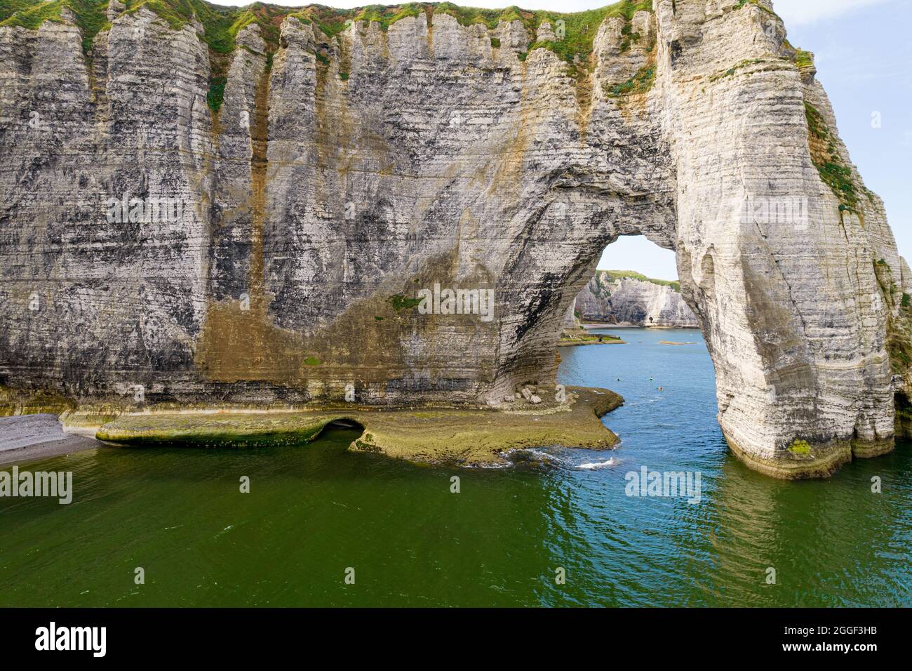 Aerial shot of Etretat arch cliff in Normandy, France Stock Photo - Alamy