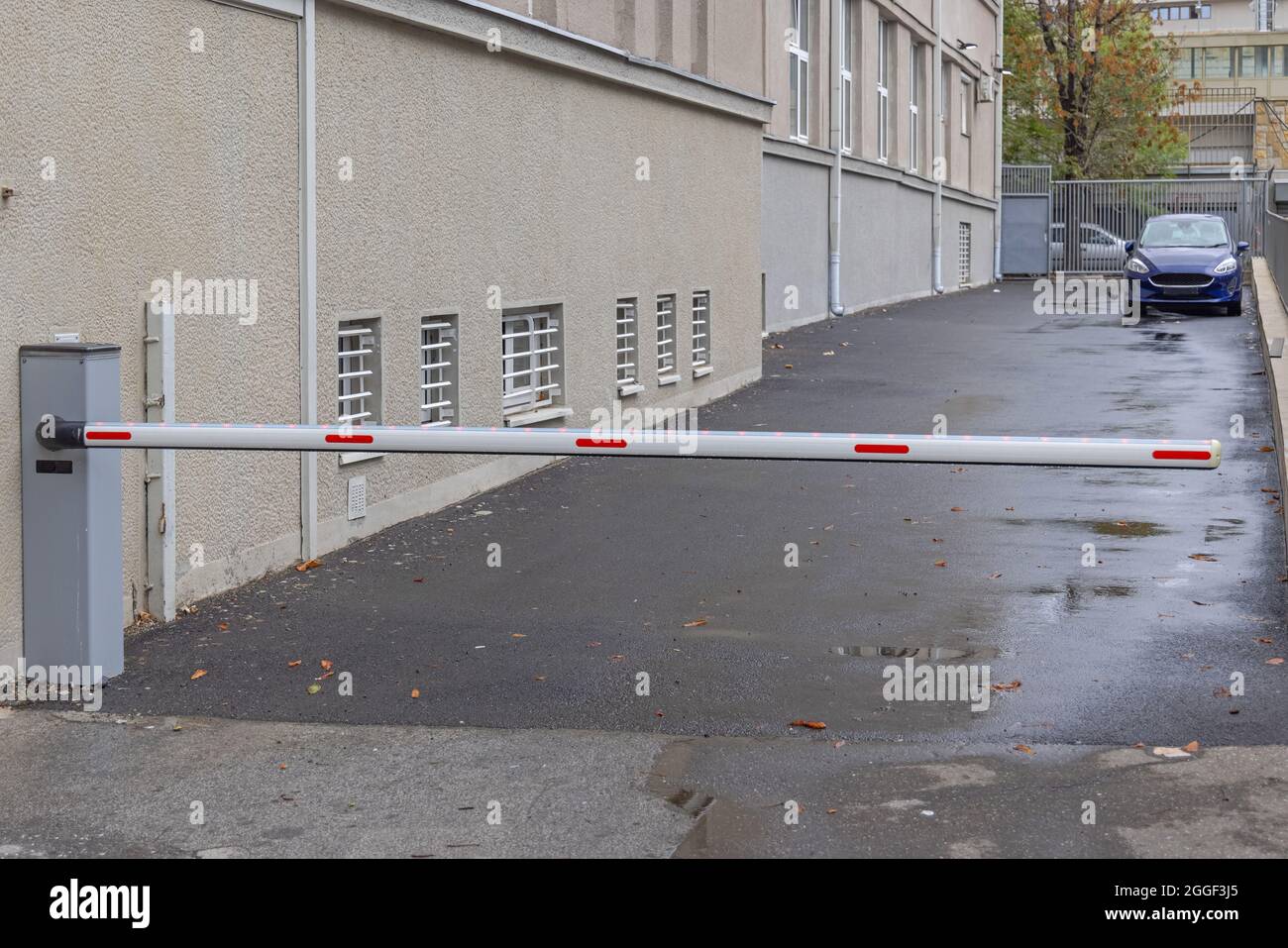 Remote Controled Parking Ramp Barrier With Led Lights Stock Photo - Alamy