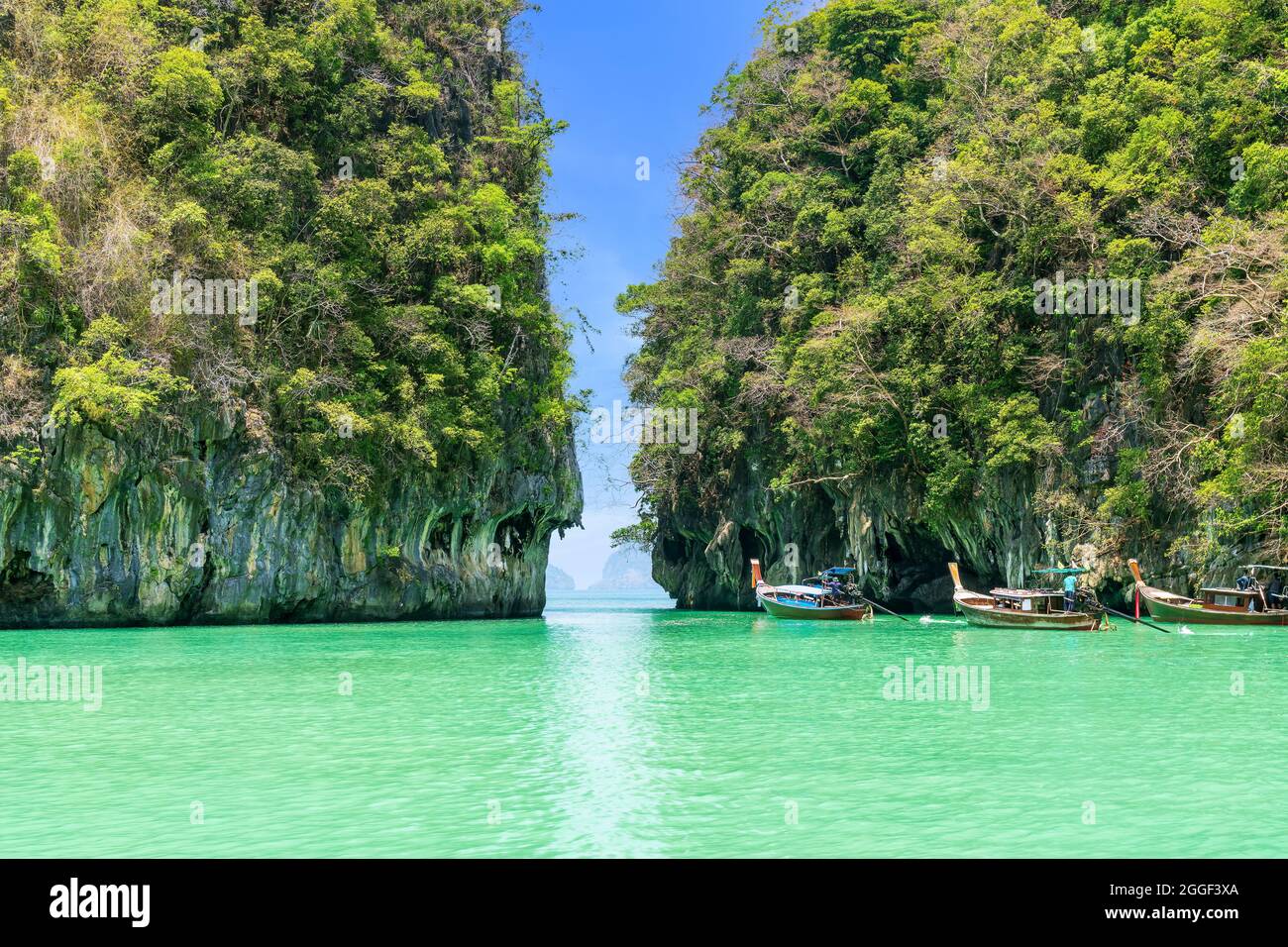 Ko Hong island and exotic lagoon with mountain cliff gate, with Stock ...