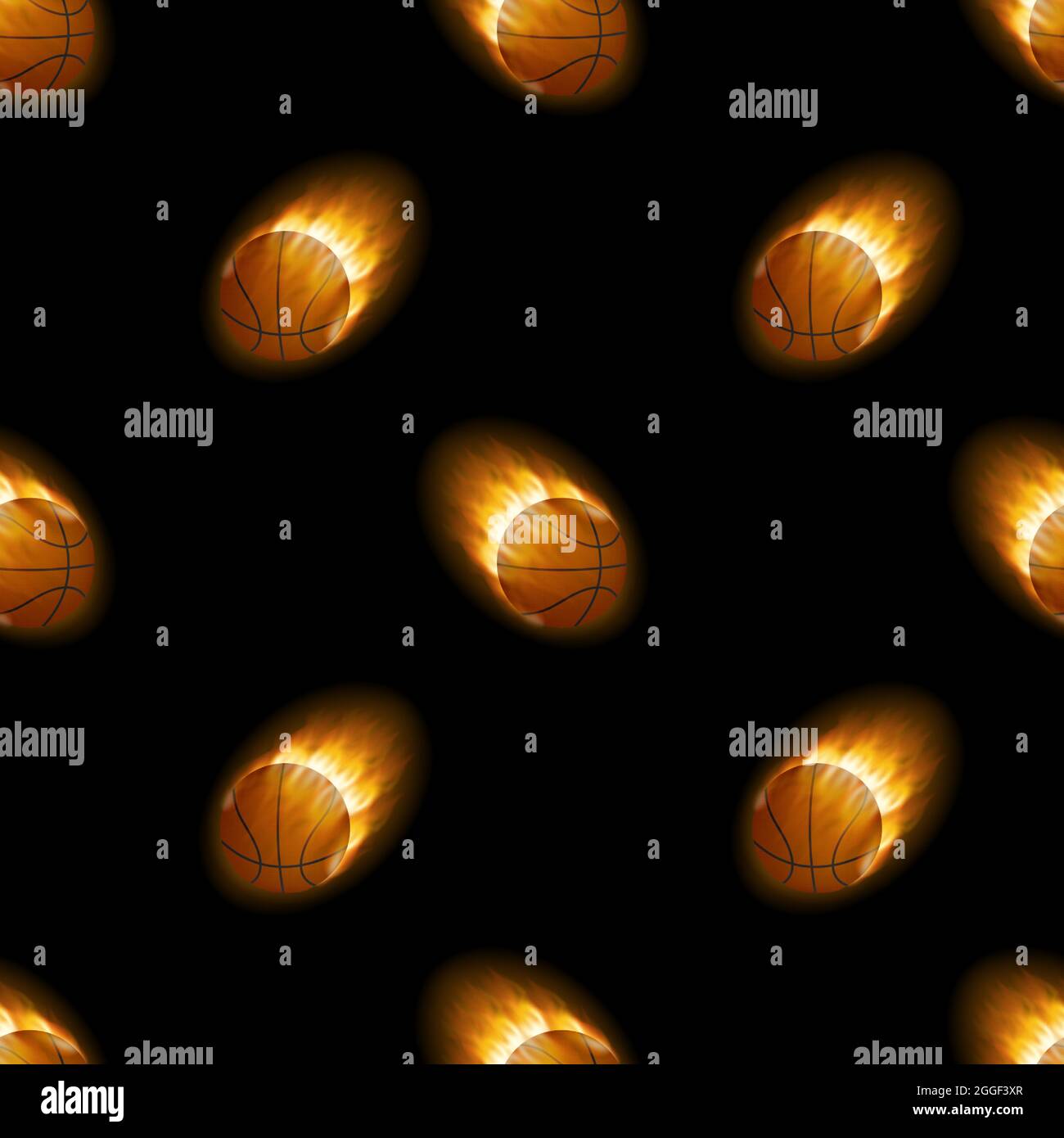 Fire burning basketball with background black pattern. Vector stock ...