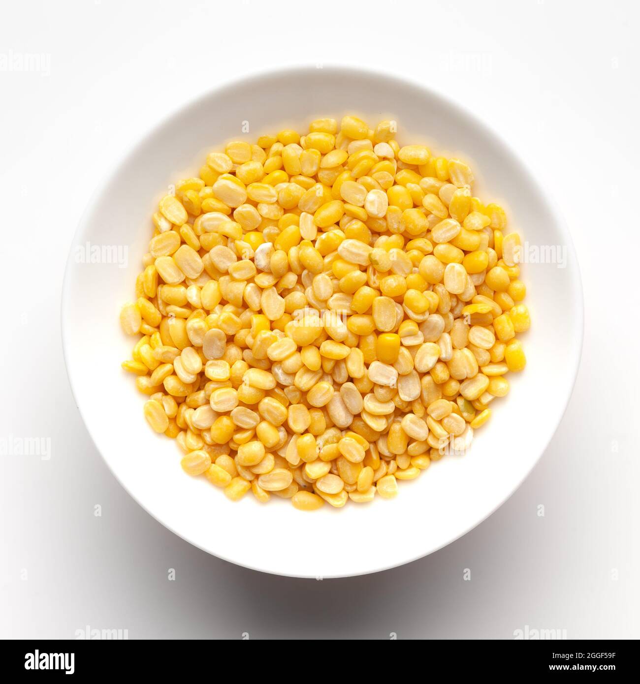 Macro Close up of Organic yellow Gram (Vigna radiata) or split yellow ...