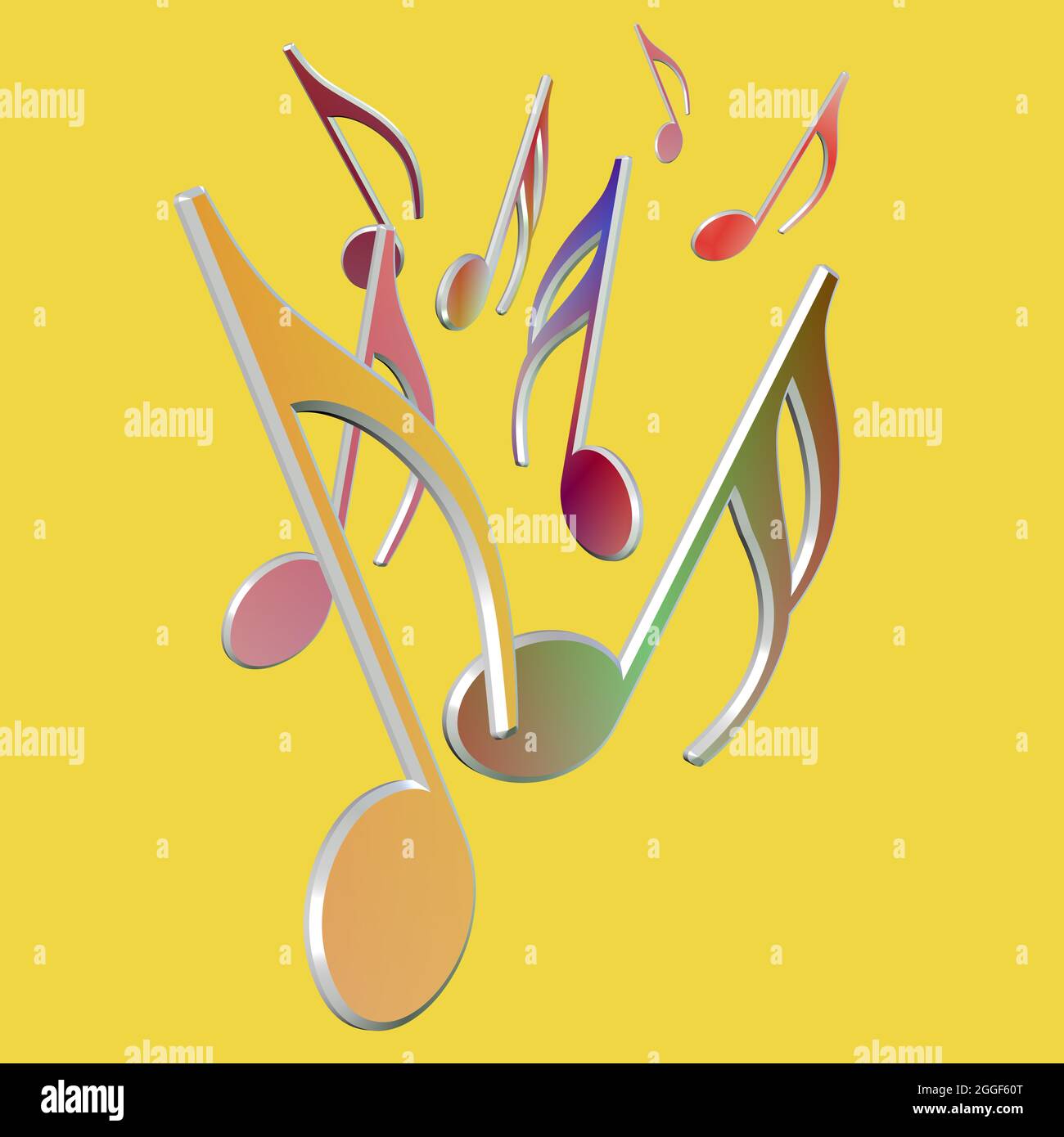 Music notes illustration sheet hi-res stock photography and images - Alamy