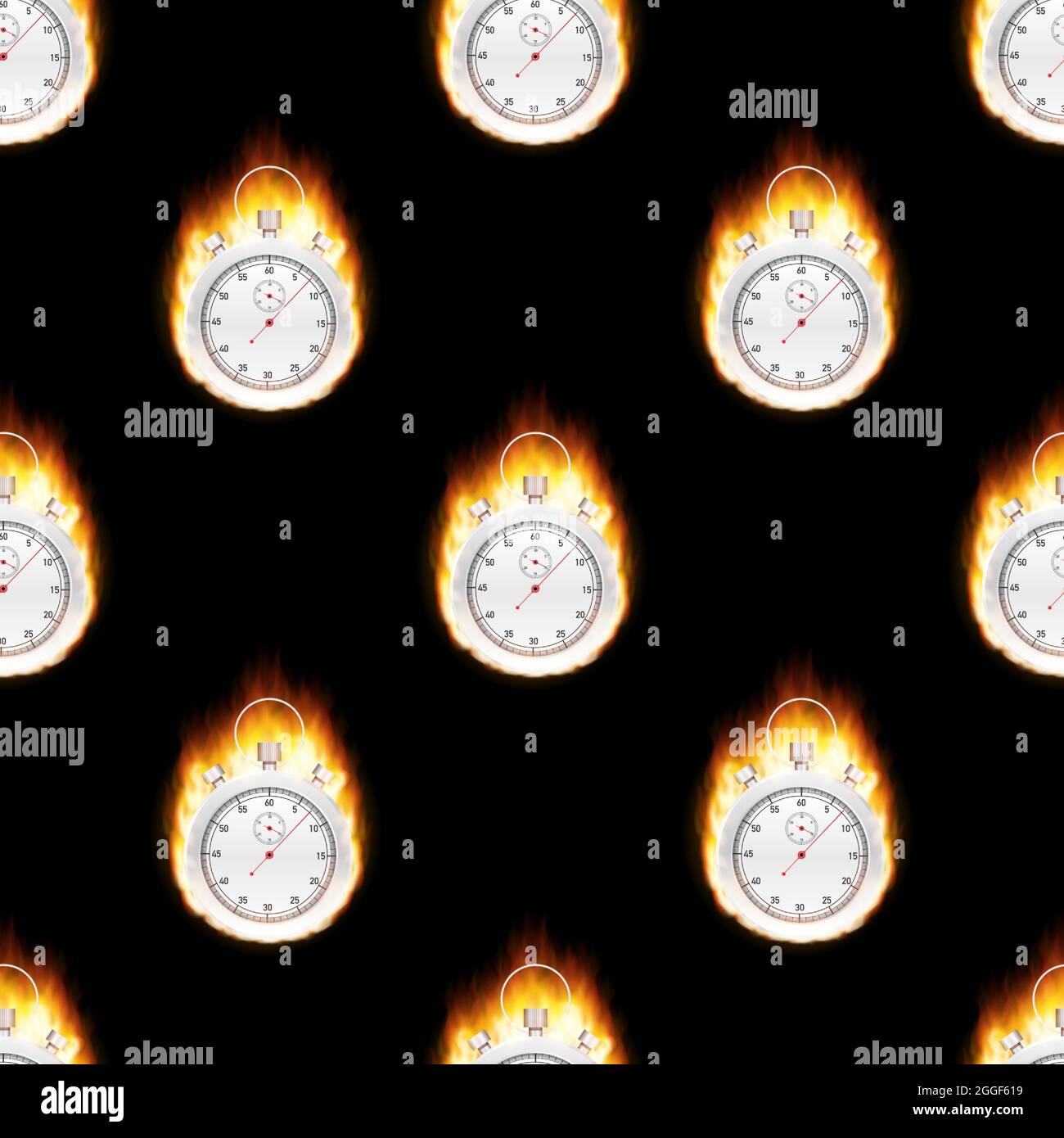 Stopwatch concept - faster sign with fire pattern. Vector stock ...