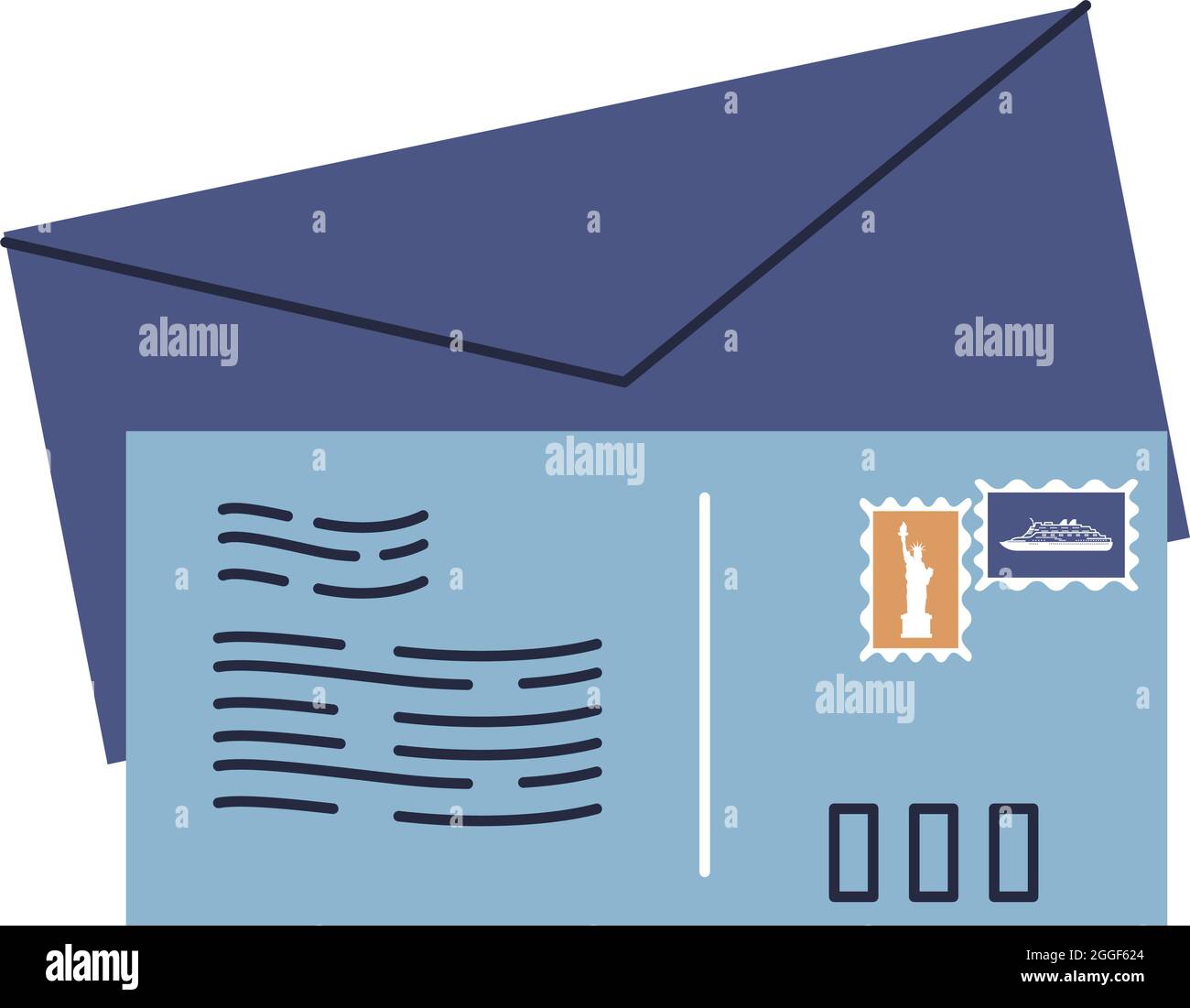 Blue postage stamps Cut Out Stock Images & Pictures - Alamy