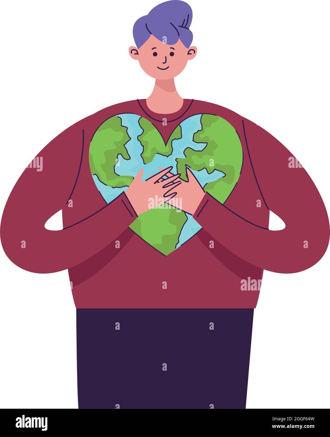 Young man lifting earth planet Stock Vector Images - Alamy