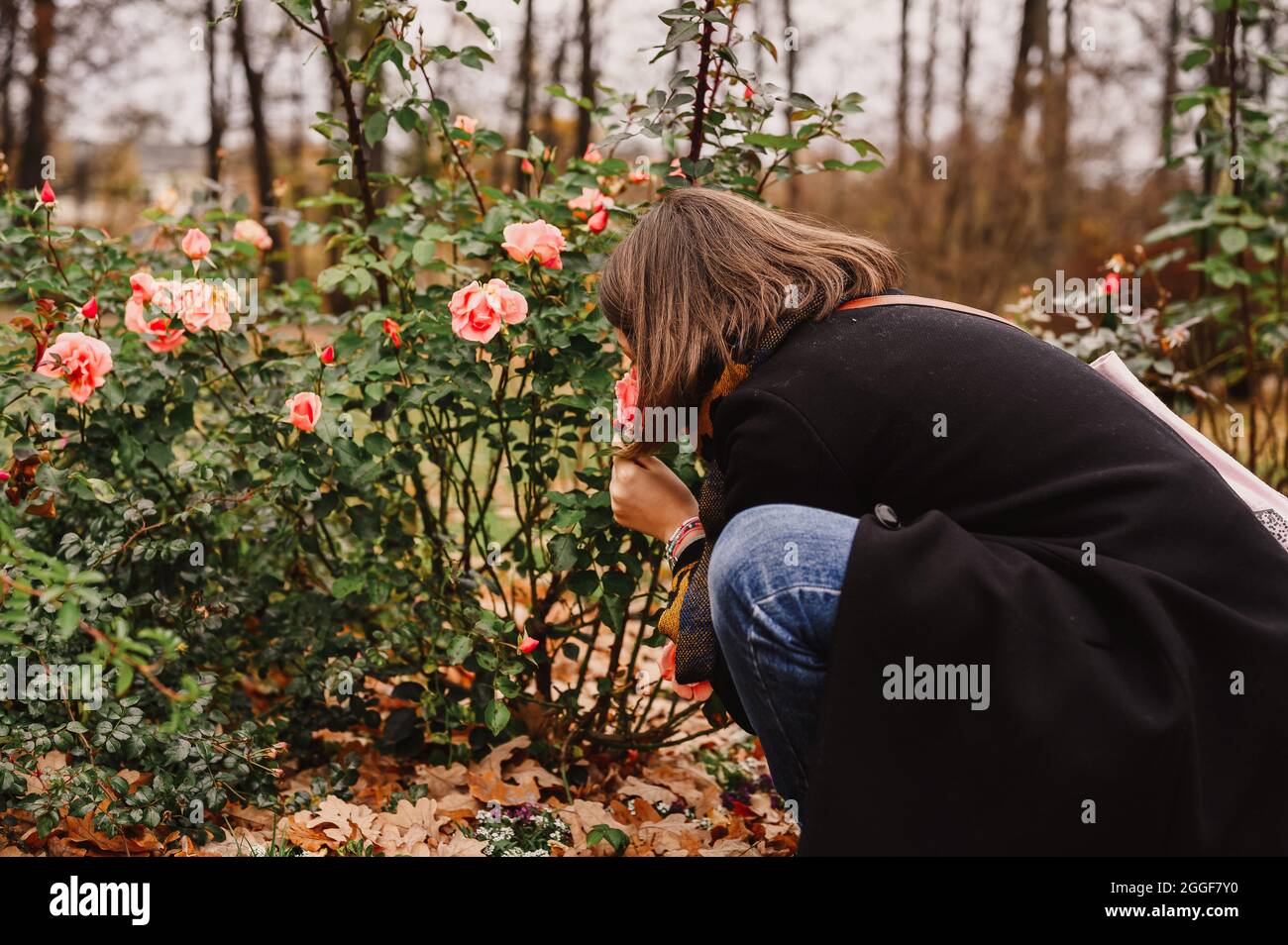 Woman sniffing rose hi-res stock photography and images - Alamy