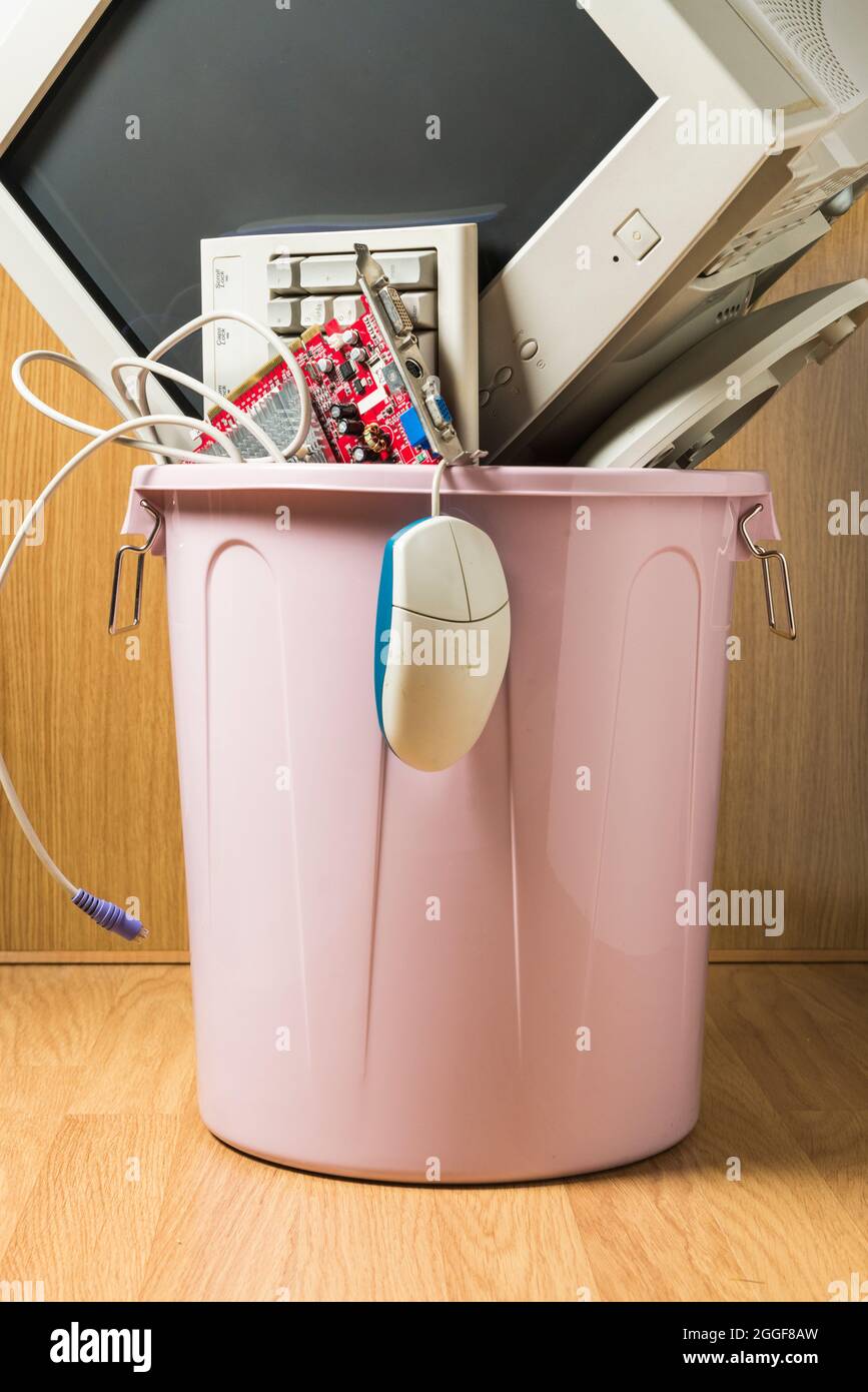 Computer in a waste bin hi-res stock photography and images - Alamy
