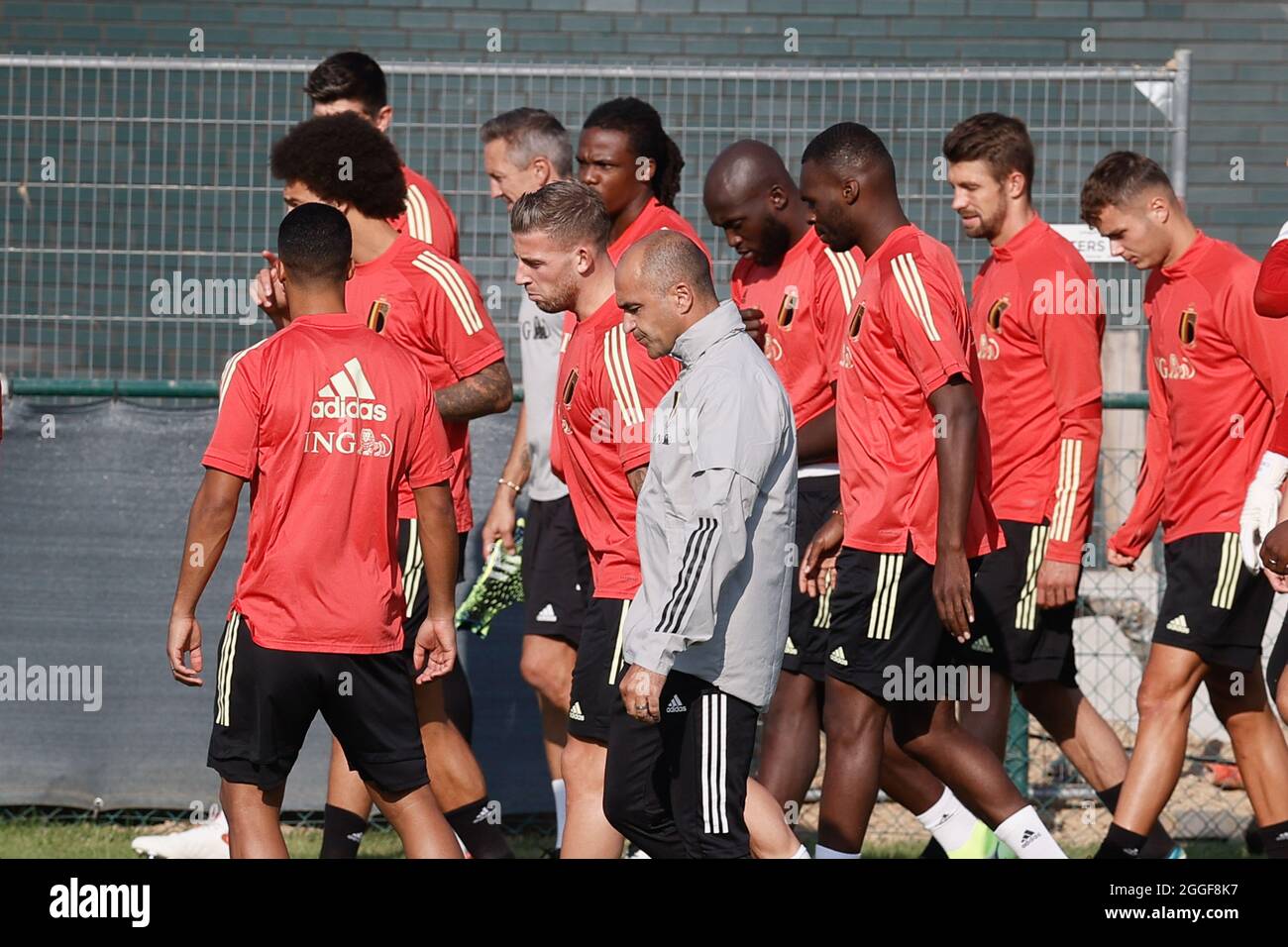 Belgium's head coach Roberto Martinez pictured during a training ...