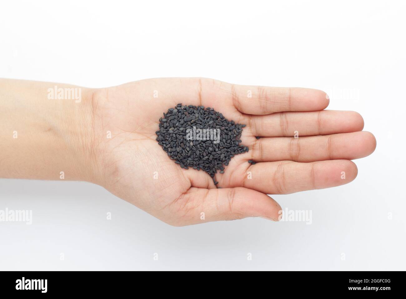 Macro Close up of Organic Black Sesame seeds(Sesamum indicum) or Black ...