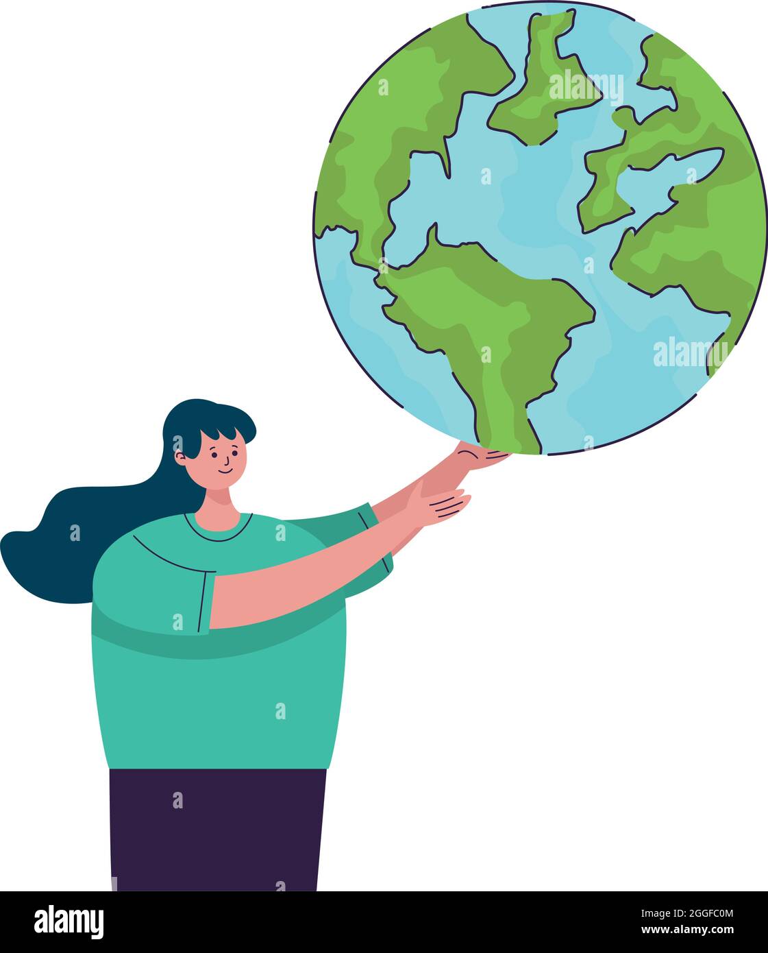 woman lifting earth planet Stock Vector Image & Art - Alamy