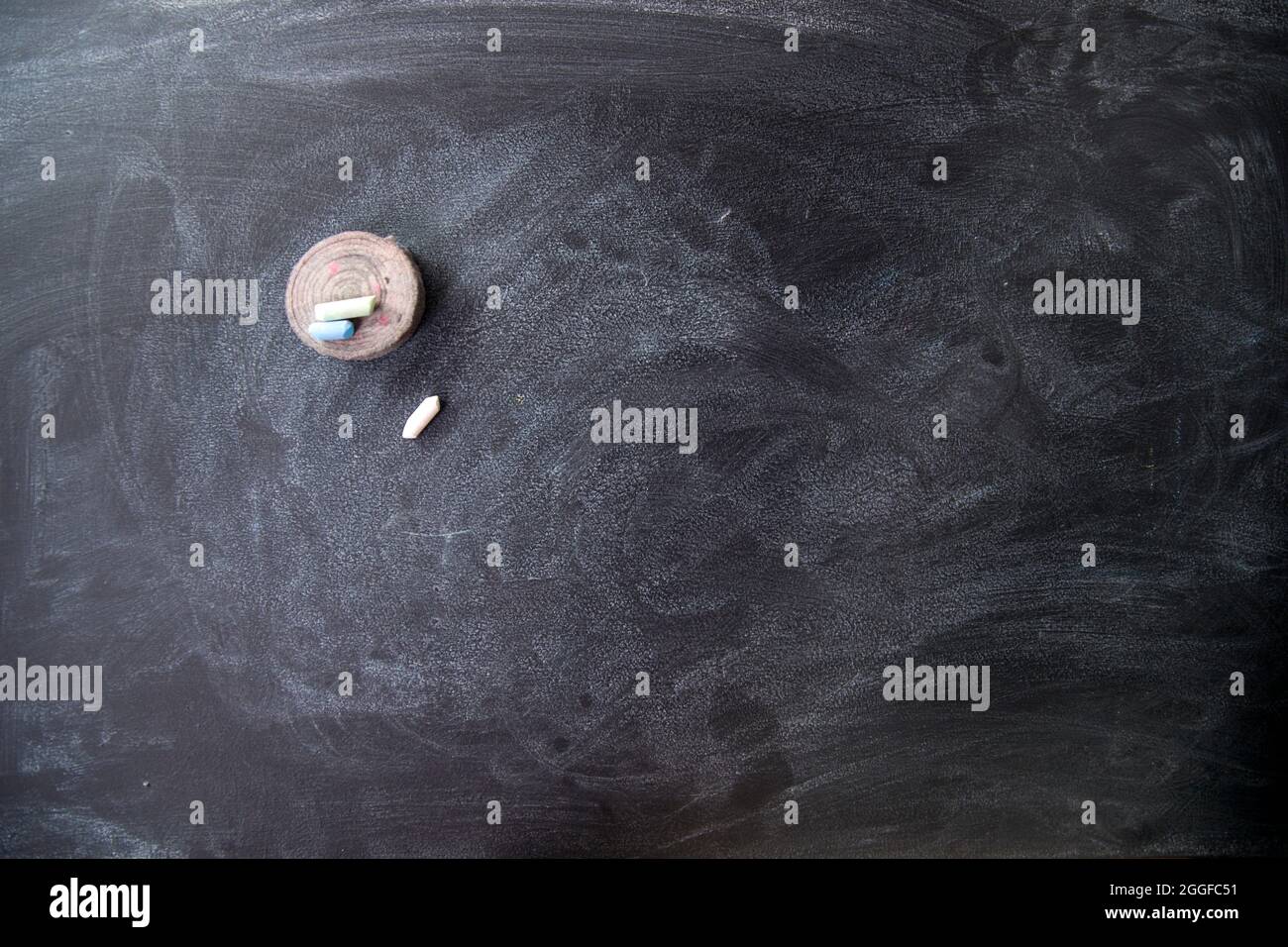 Old and used blackboard dirty school white chalk dust Stock Photo - Alamy