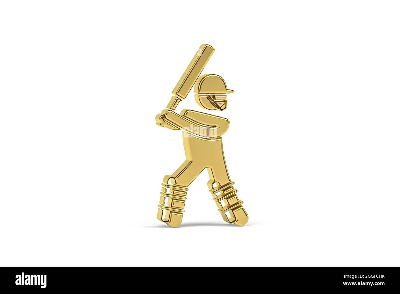 Golden 3d cricket icon isolated on white background - 3D render Stock ...