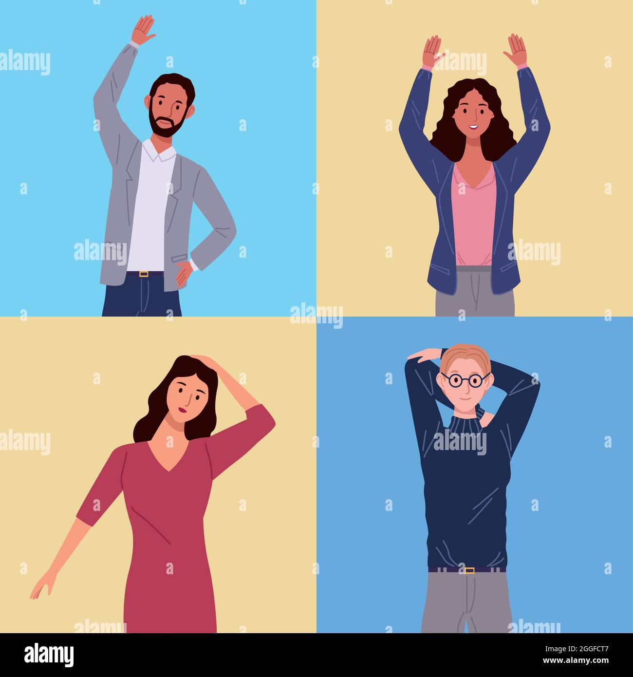 four persons in active break Stock Vector Image & Art - Alamy