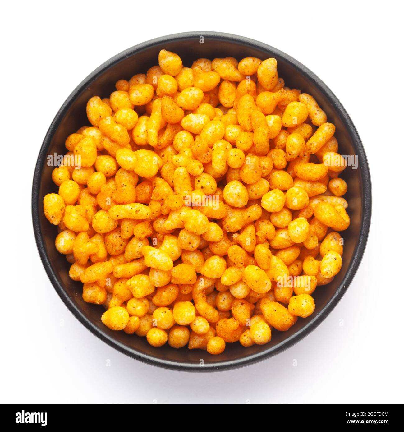 Close up of crunchy masala boondi Indian namkeen (snacks) on a ceramic ...