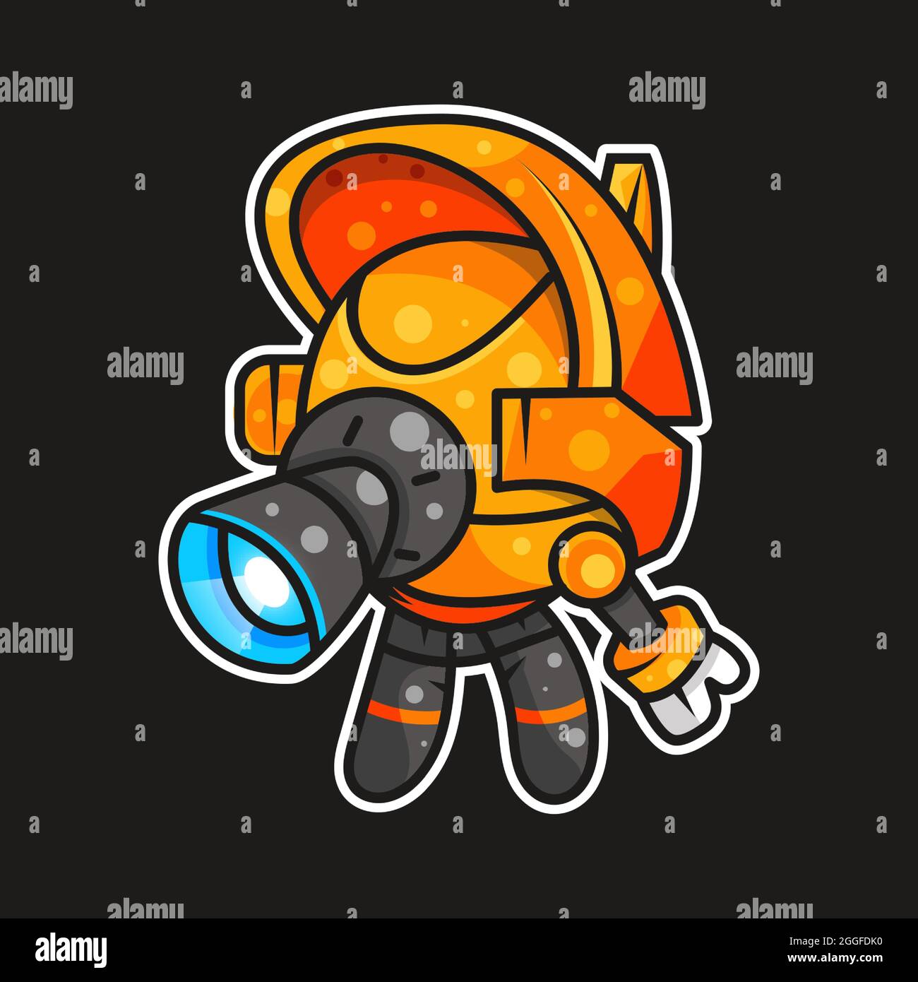 illustration of robot for character, sticker and t-shirt illustration ...