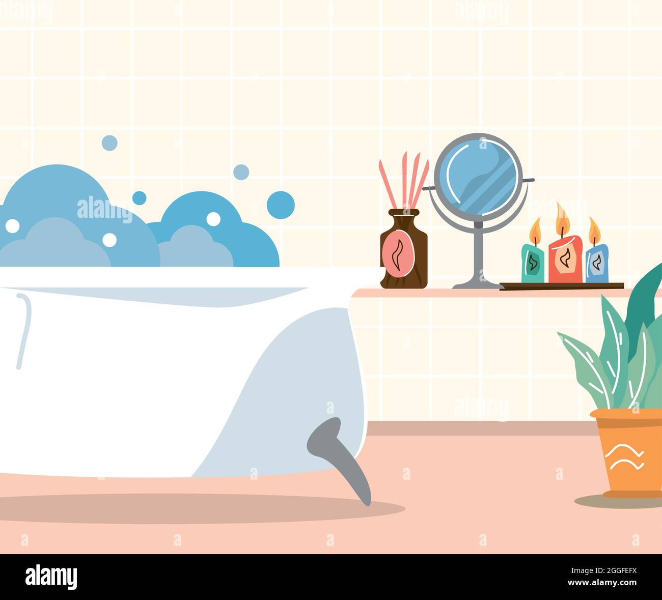 home spa bathtub scene Stock Vector Image & Art - Alamy
