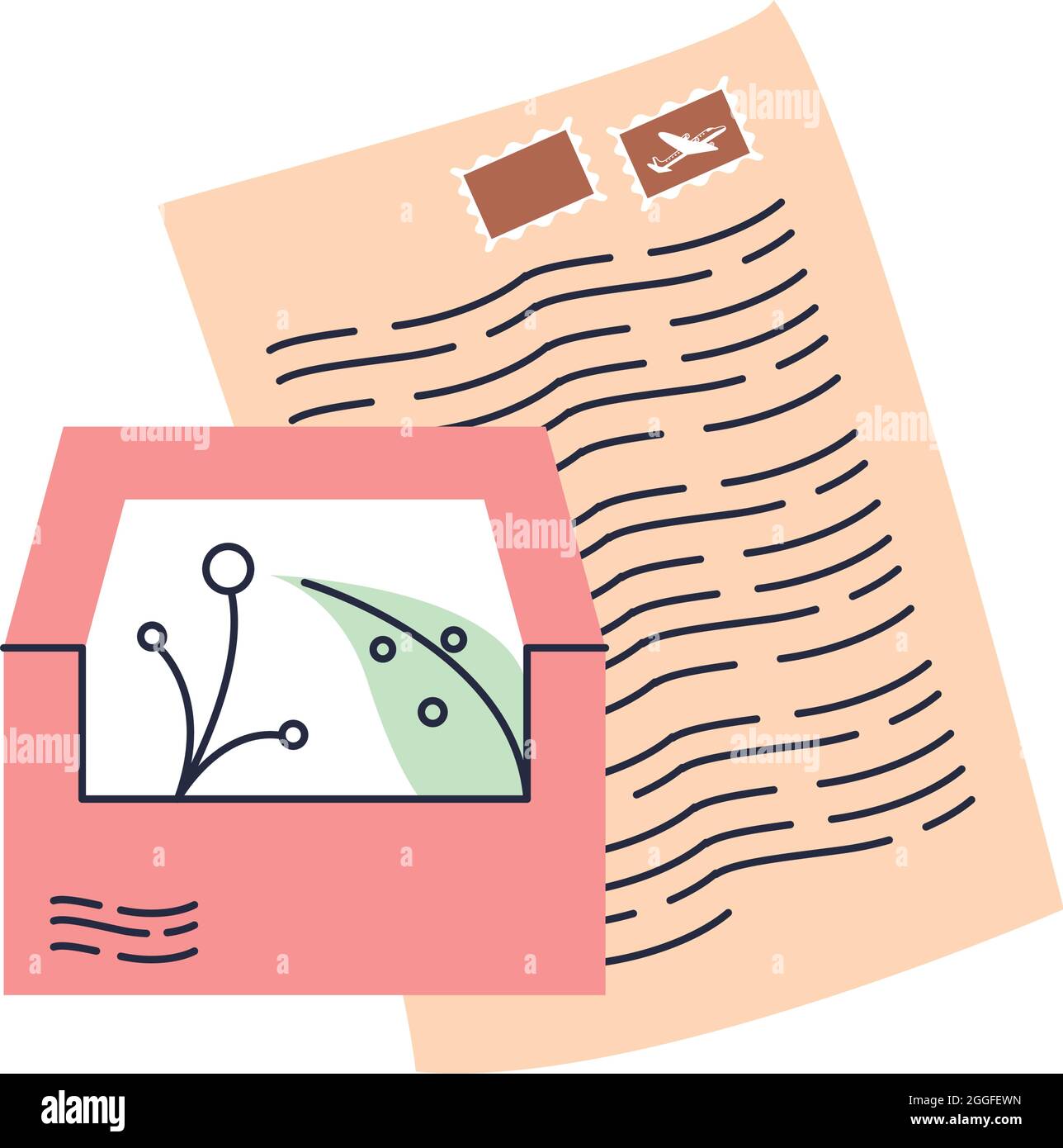 Old letters envelope Stock Vector Images - Alamy