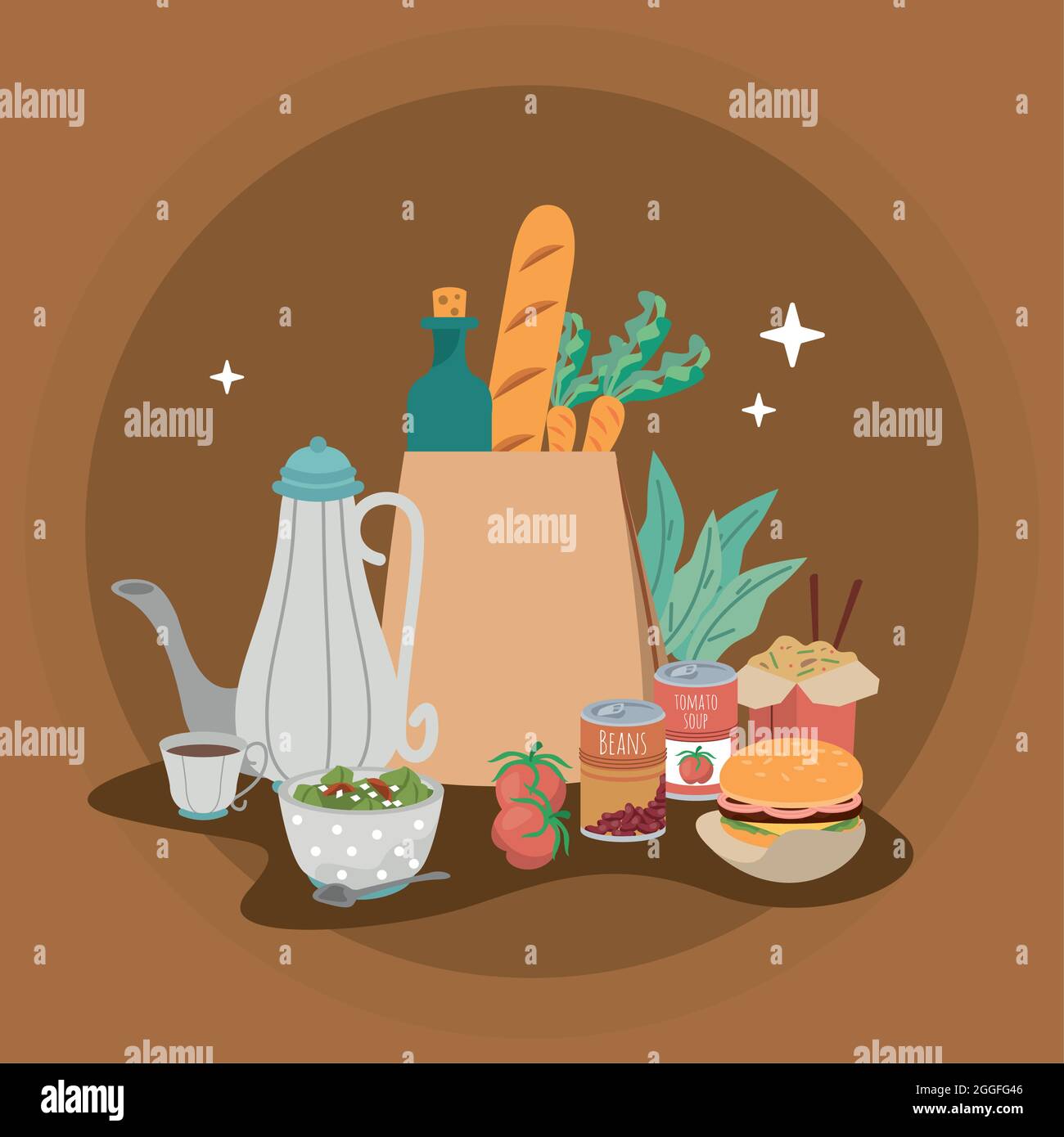 home food icons scene Stock Vector Image & Art - Alamy