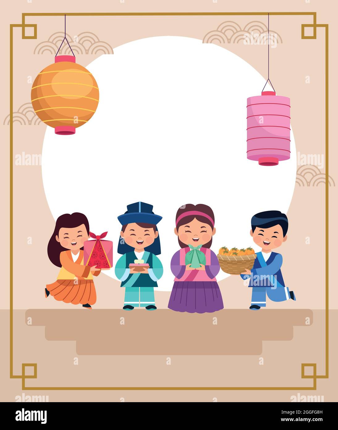 kids celebrating chuseok Stock Vector Image & Art - Alamy