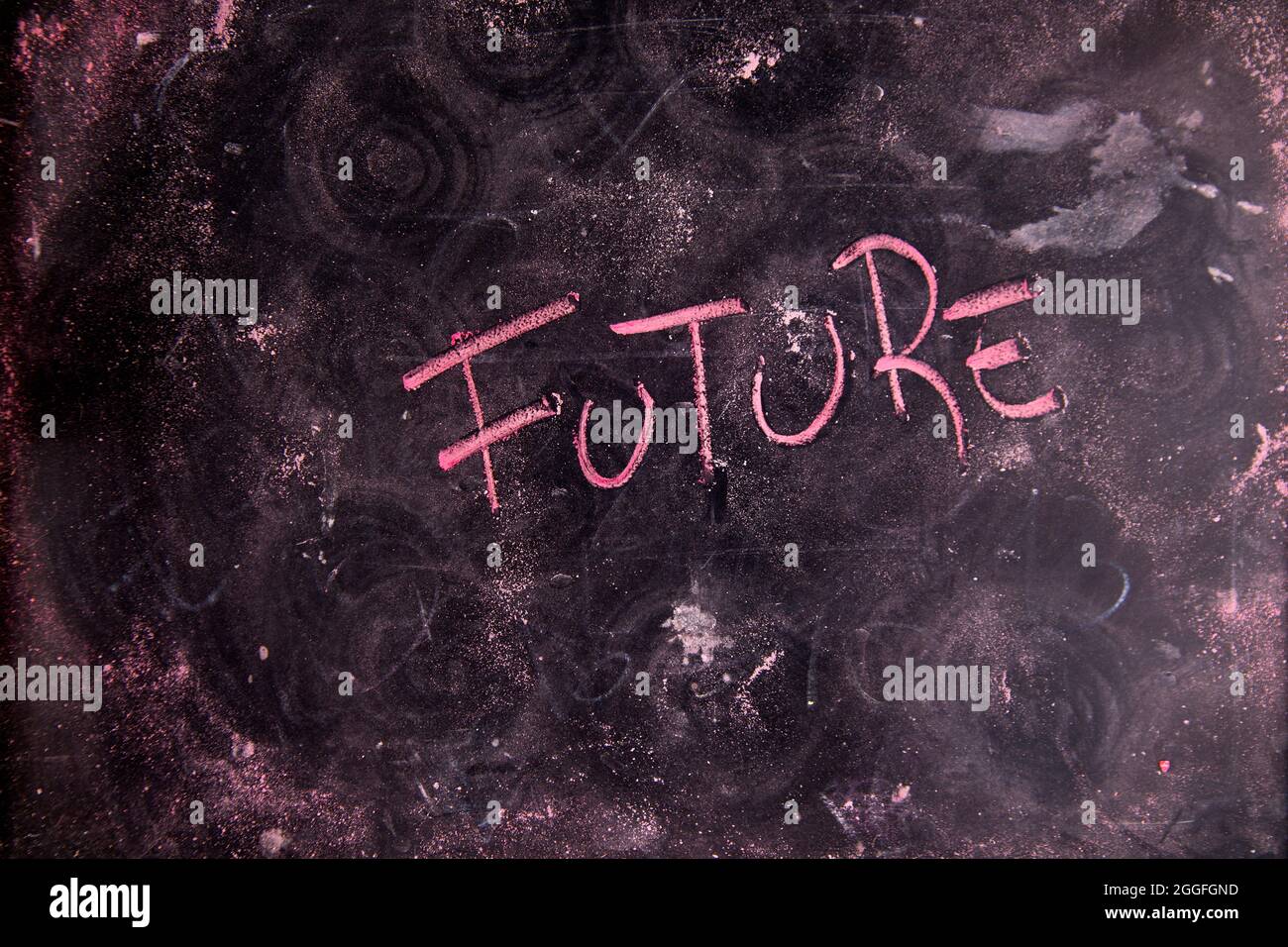 Graphical representation of the concept of the future with chalk and ...