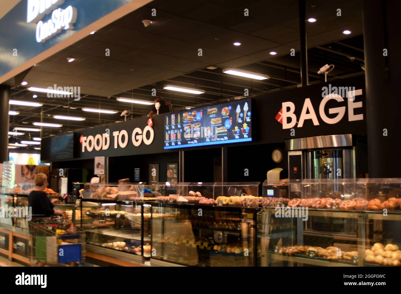 Copenhagen, Denmark., 31 August 2021,/Bakery Foo to go in bilka grocery ...