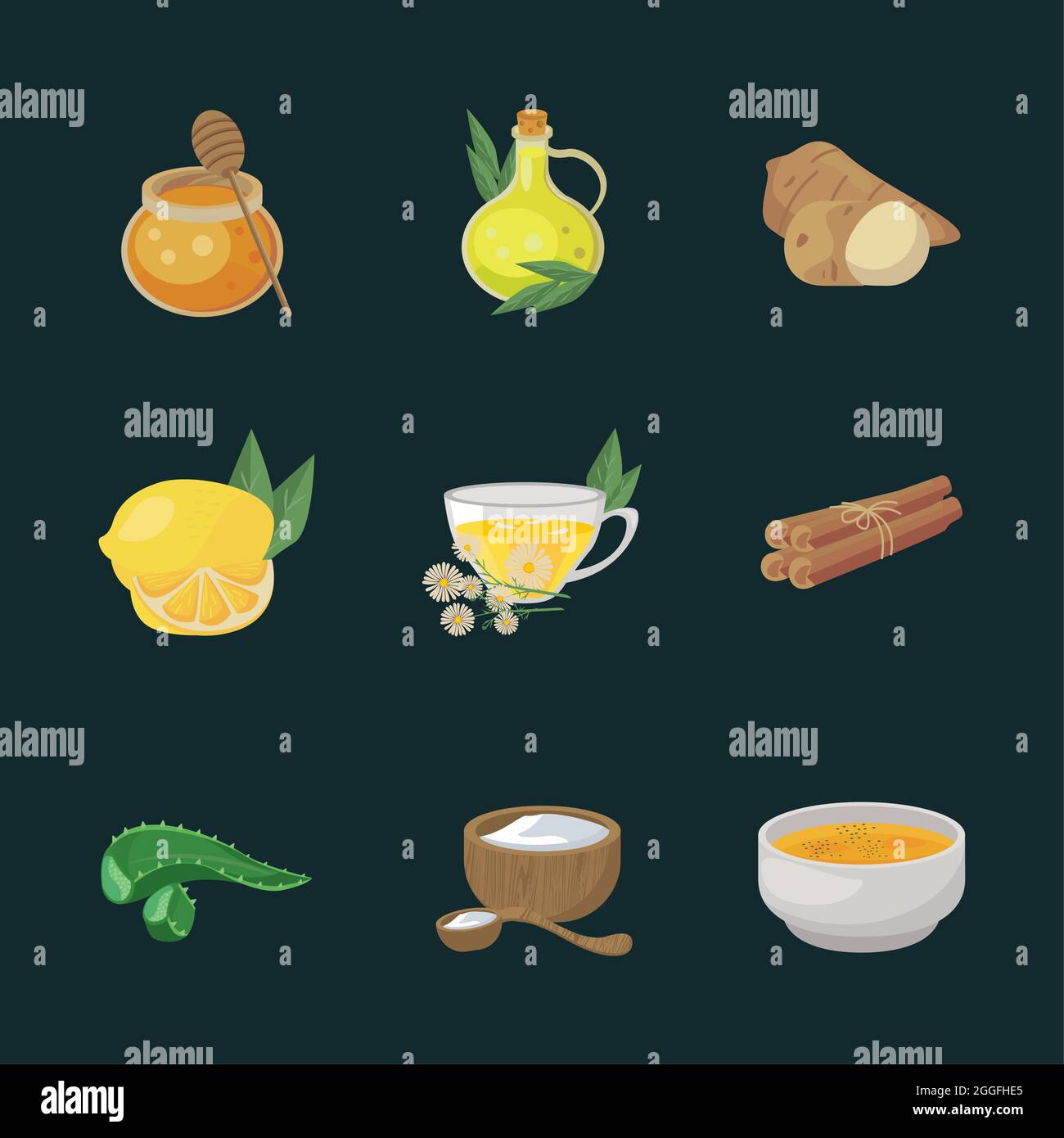 nine home remedies icons Stock Vector Image & Art - Alamy