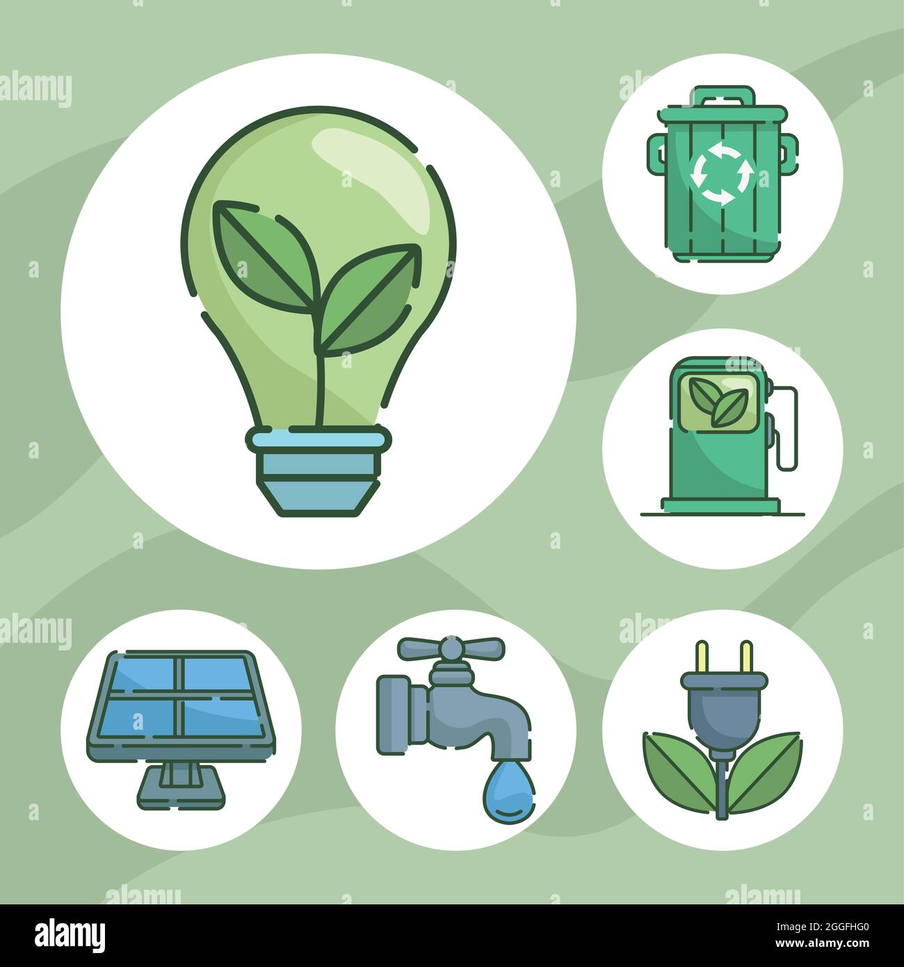 six ecology concept icons Stock Vector Image & Art - Alamy