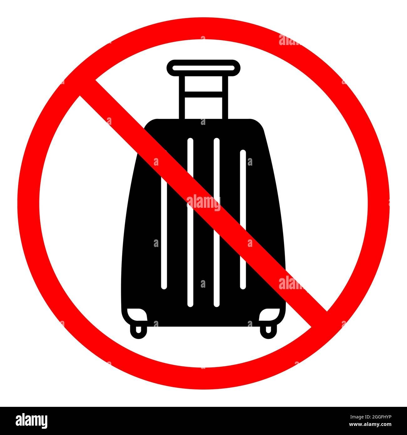 Baggage ban icon. No baggage sign. Suitcase is prohibited. Stop or ban ...