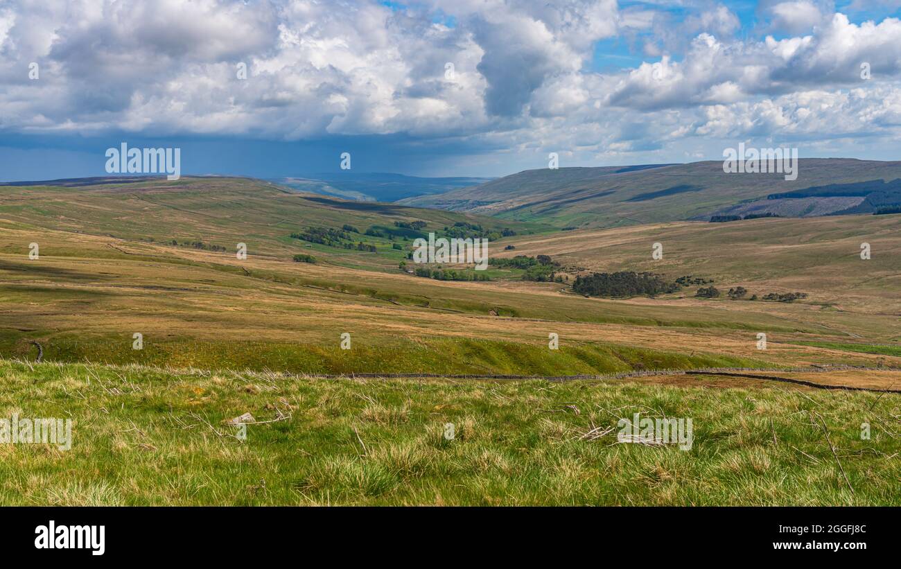 A cloudy day in the Yorkshire Dales near Oughtershaw, North Yorkshire ...