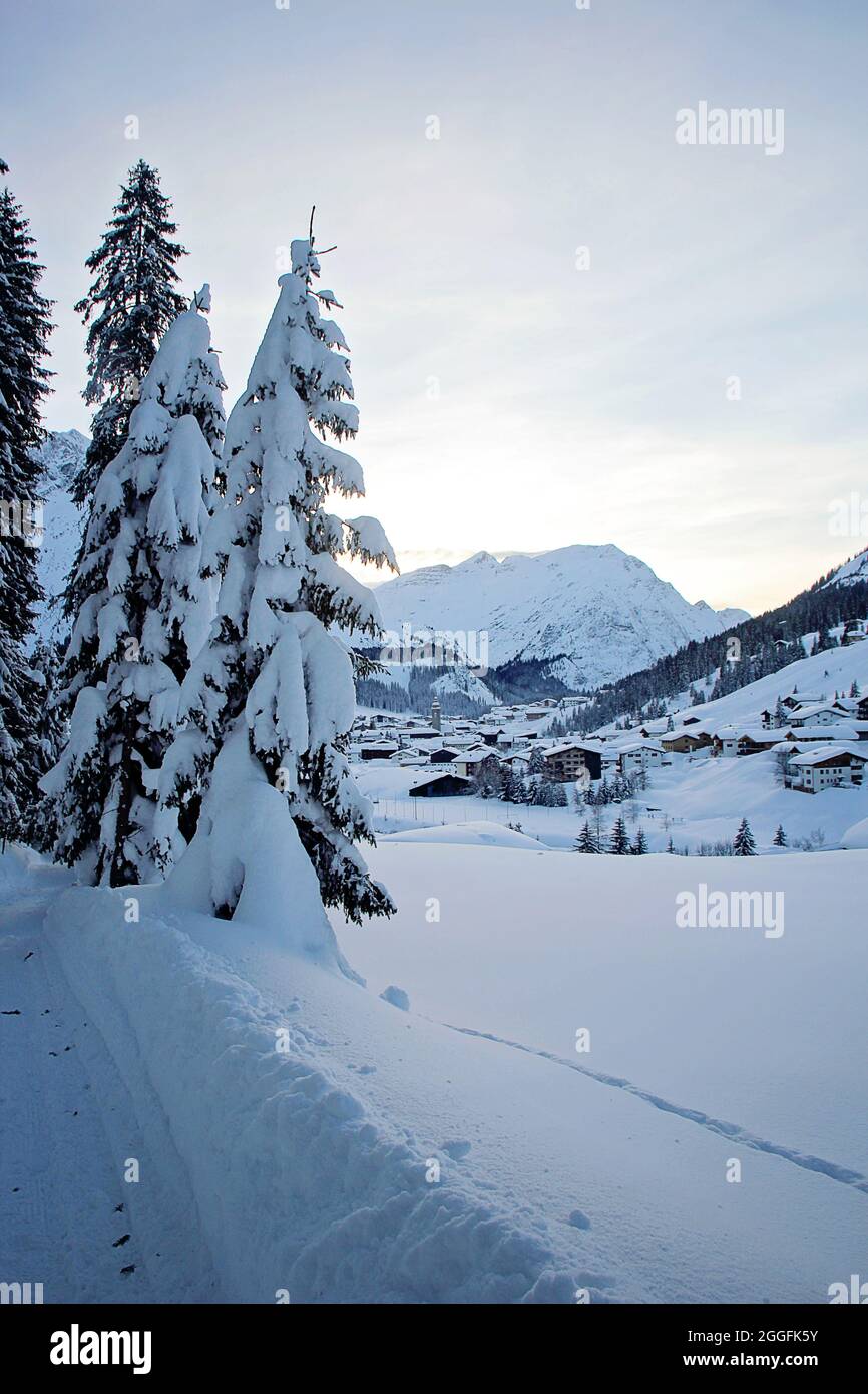 Lech austria winter village hi-res stock photography and images - Alamy