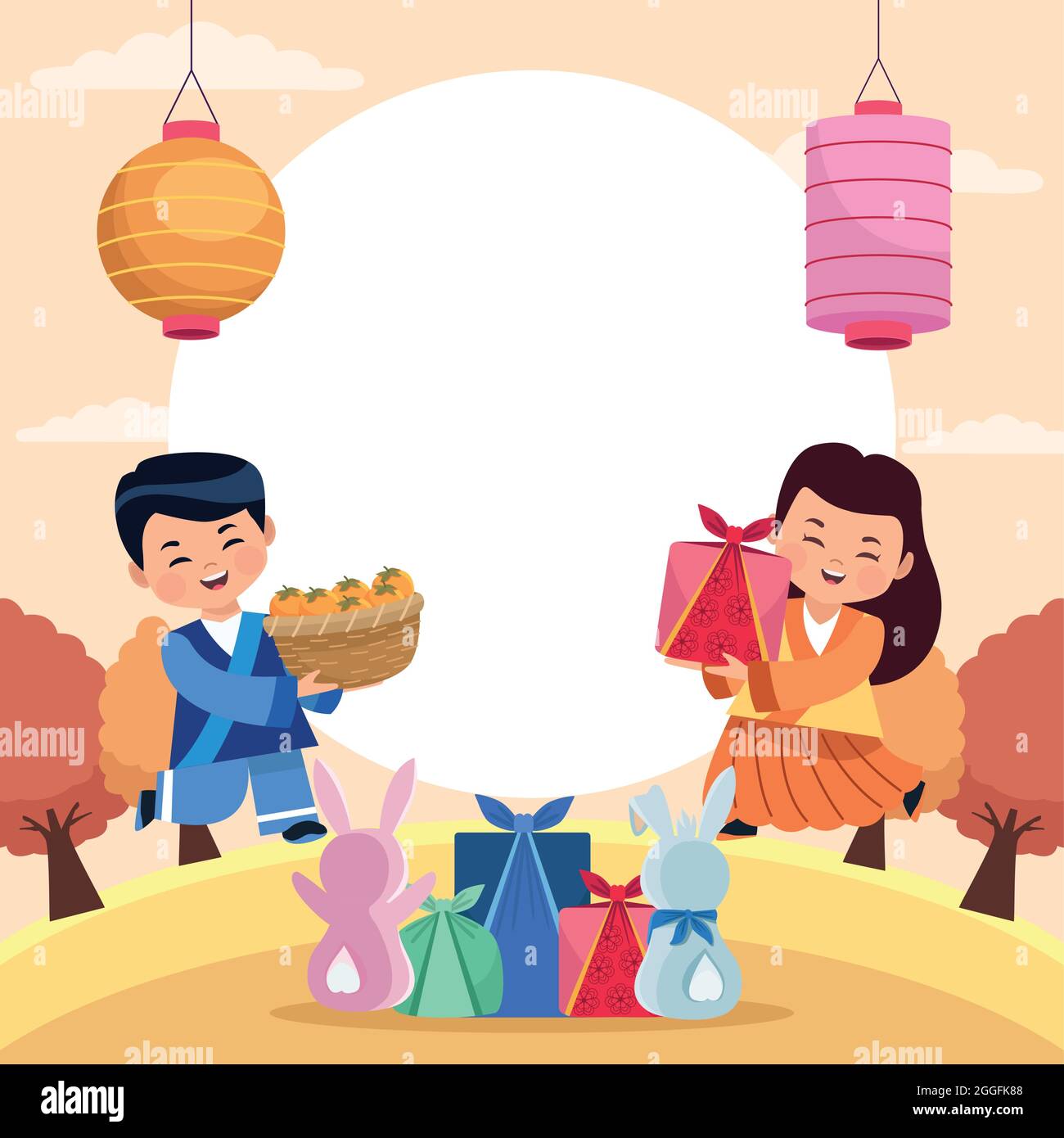 couple celebrating chuseok Stock Vector Image & Art - Alamy