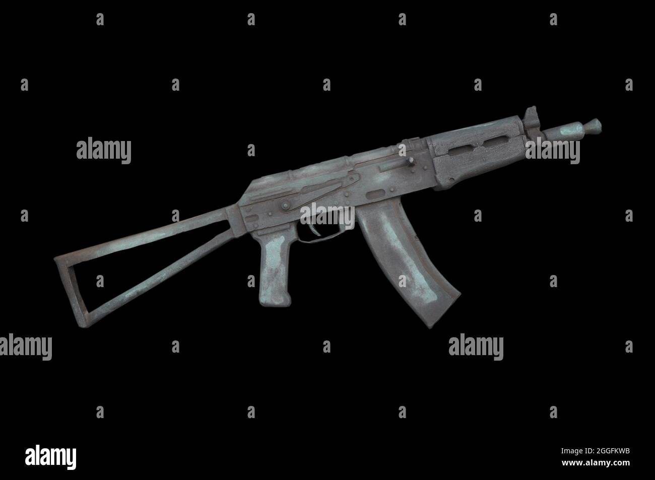 AKMU. Kalashnikov assault rifle shortened version. Barillef isolated on ...