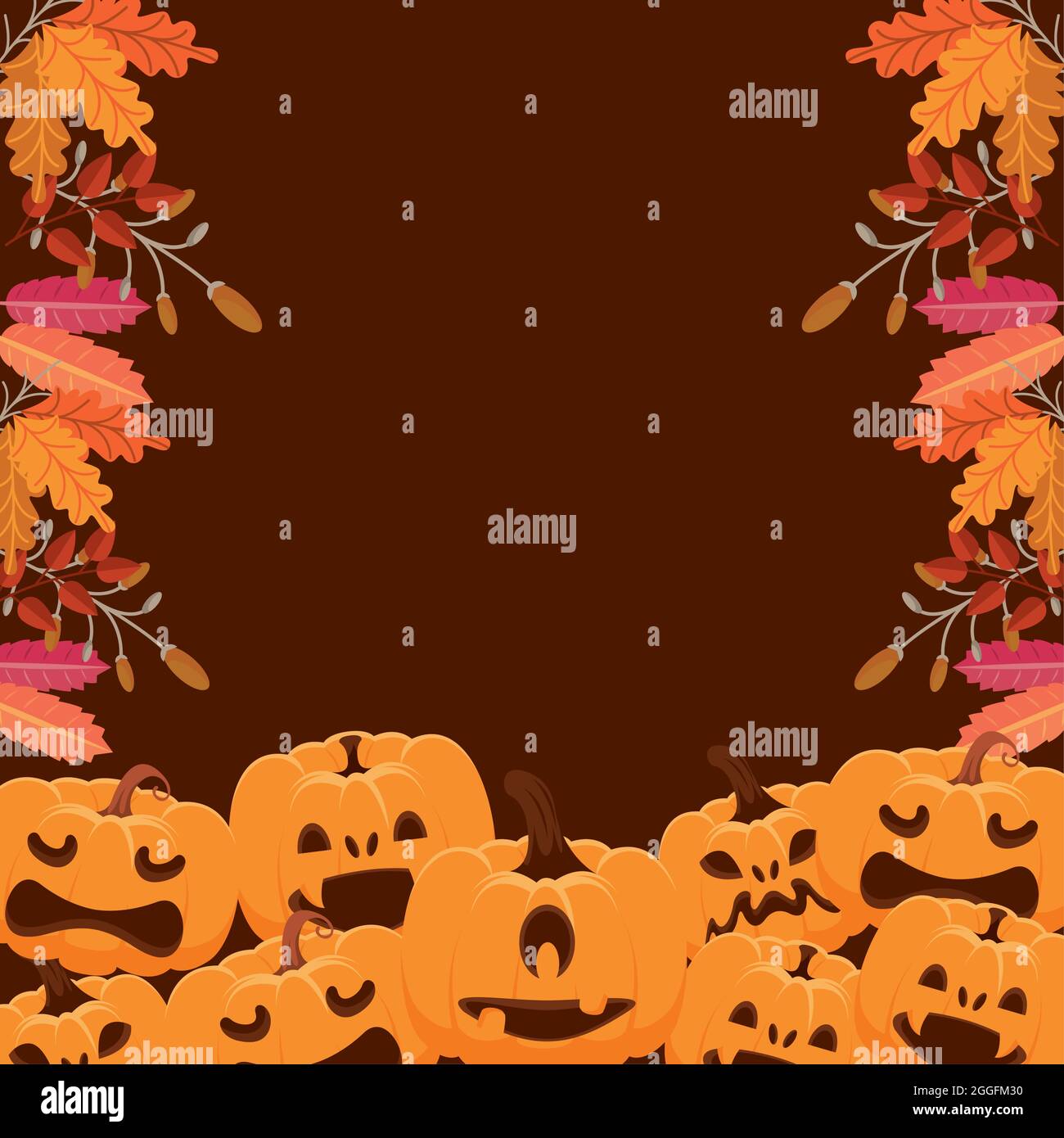 halloween pumpkins border frame Stock Vector Image & Art - Alamy