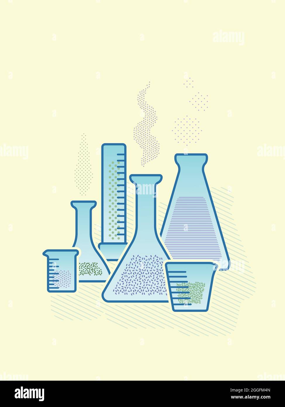 Set of flasks with liquid, vector illustration of chemistry Stock ...