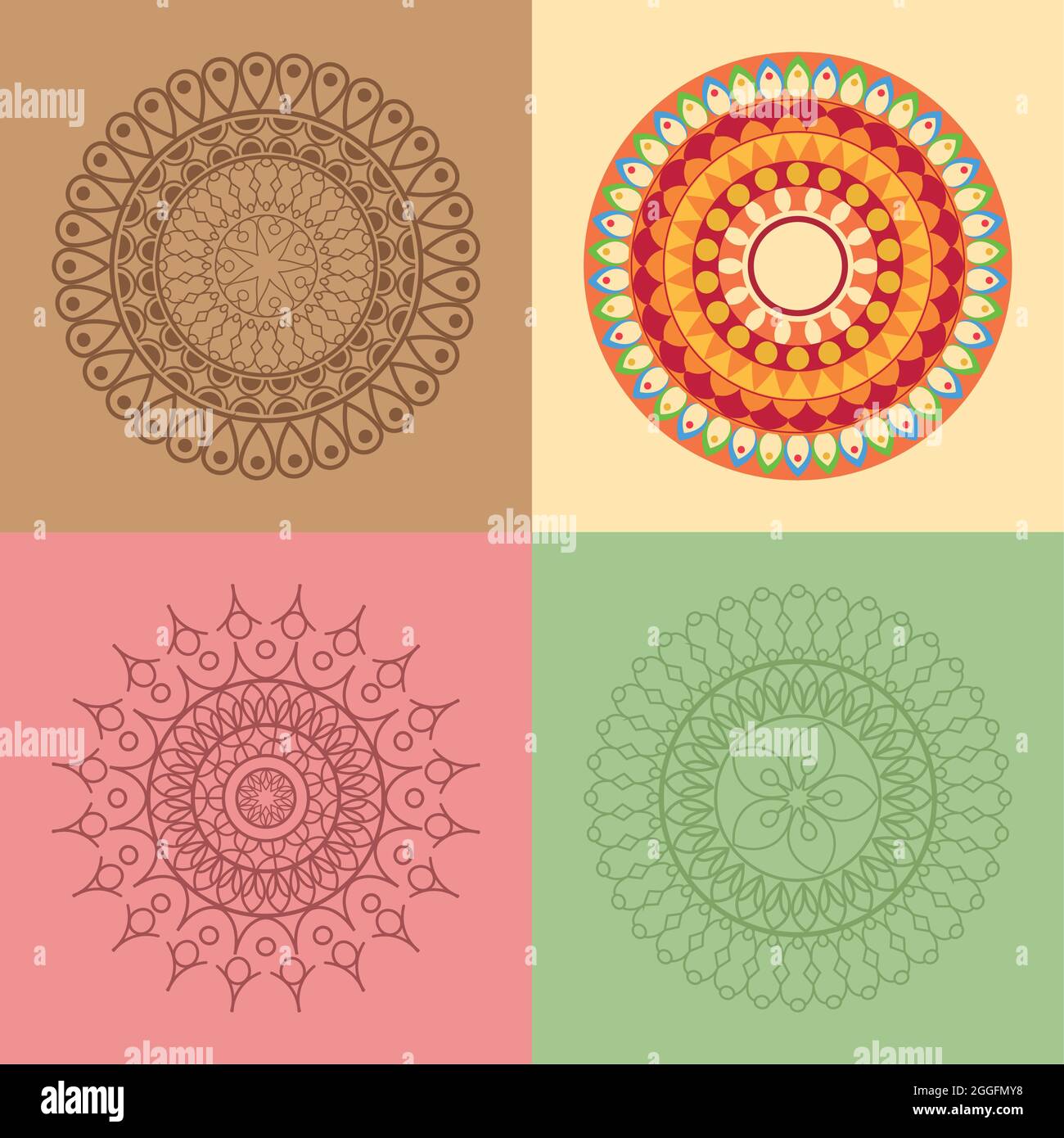 four mandalas icons Stock Vector Image & Art - Alamy