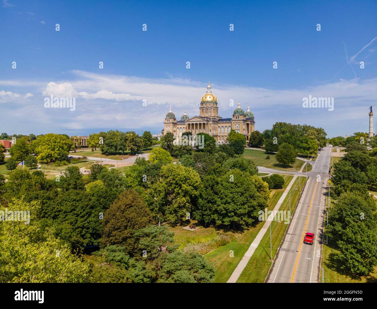 Aerial photograph of the beautiful and ornate gold-leaf covered dome of ...