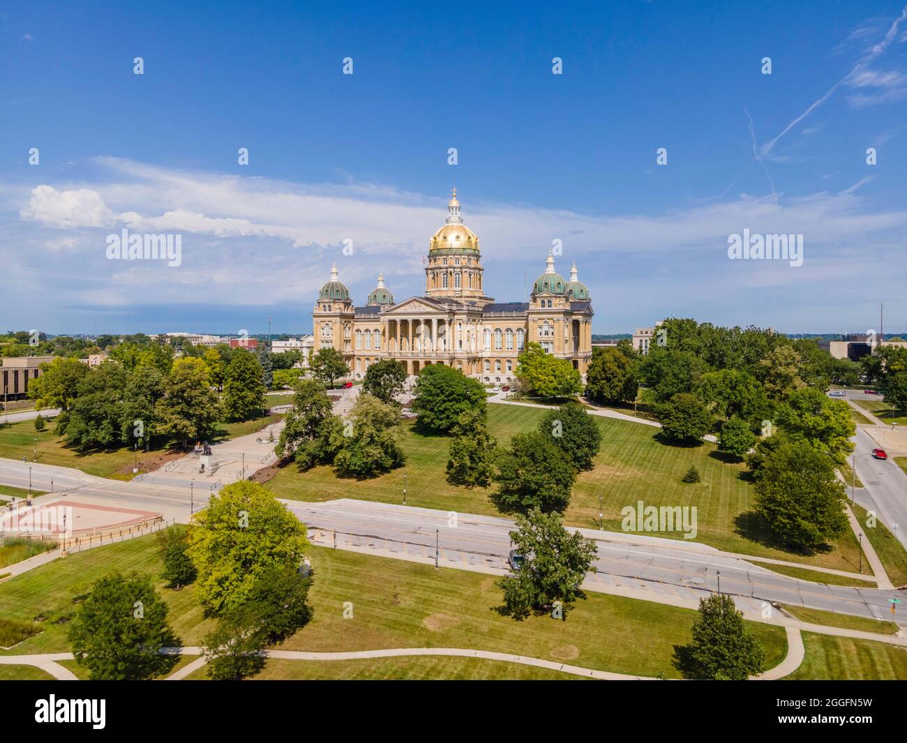 Aerial photograph of the beautiful and ornate gold-leaf covered dome of ...
