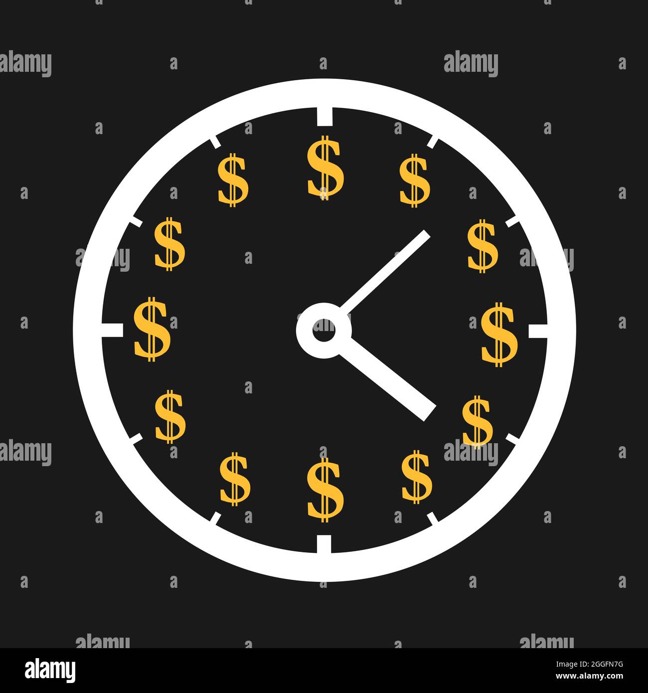 Time is money - clock dial with us dollar instead digit. Finance and ...