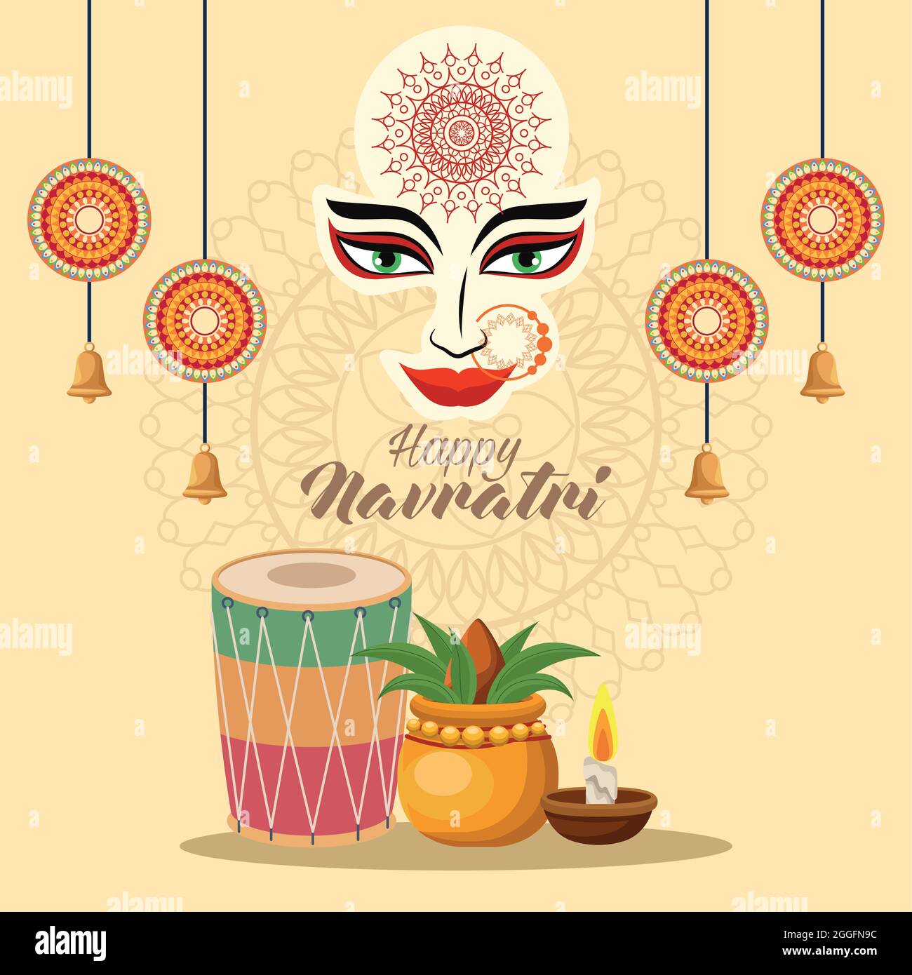 Navratri pot decoration Stock Vector Images - Alamy