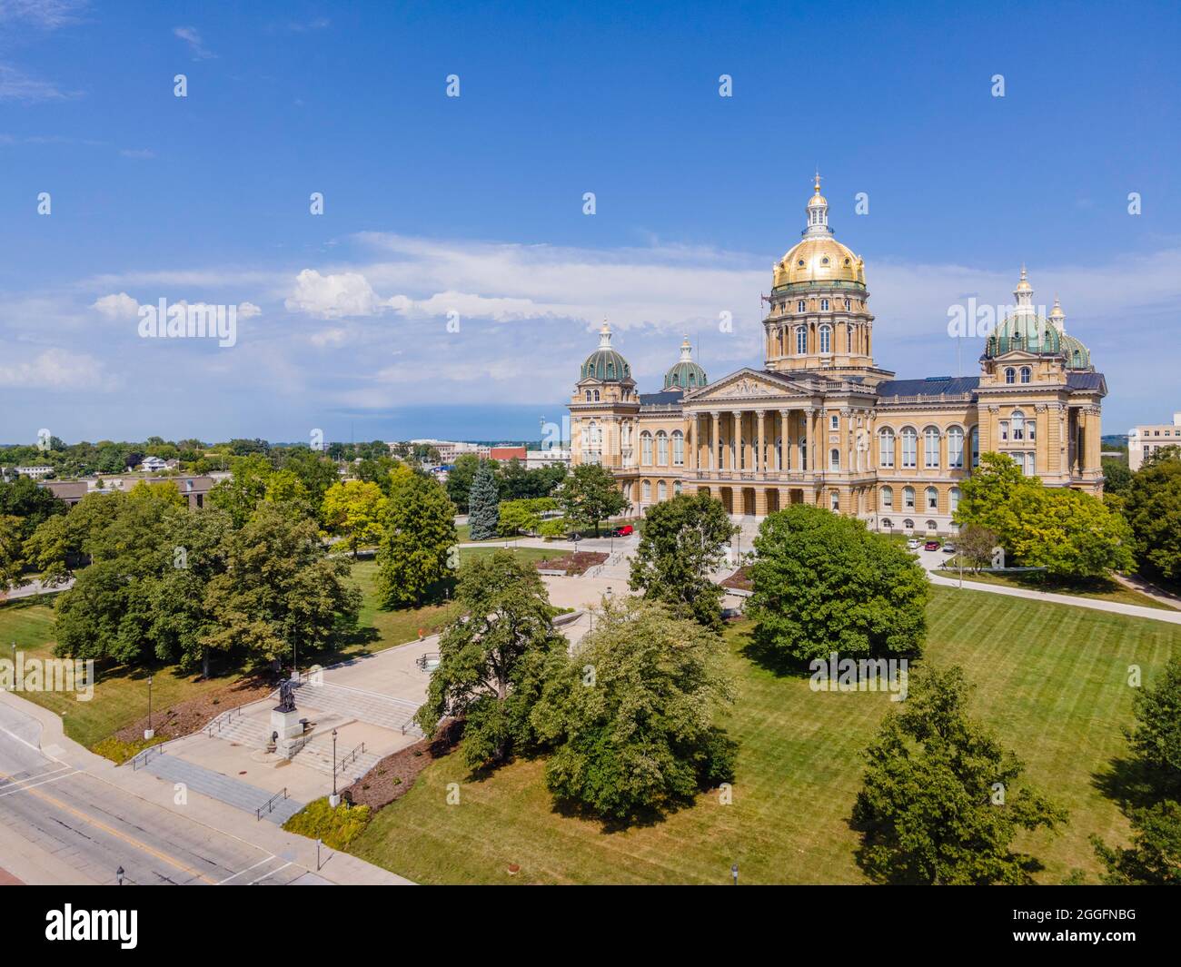 Aerial photograph of the beautiful and ornate gold-leaf covered dome of ...