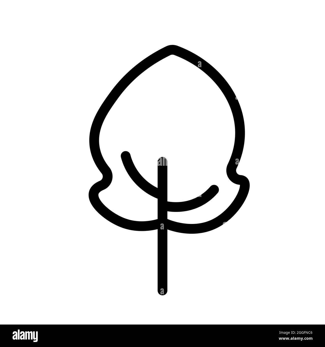 Black and white template tree icon. Vector symbol sign isolated on ...