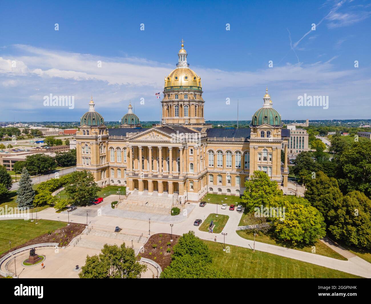 Aerial photograph of the beautiful and ornate gold-leaf covered dome of ...
