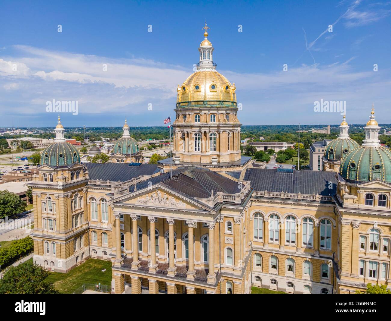 Aerial photograph of the beautiful and ornate gold-leaf covered dome of ...
