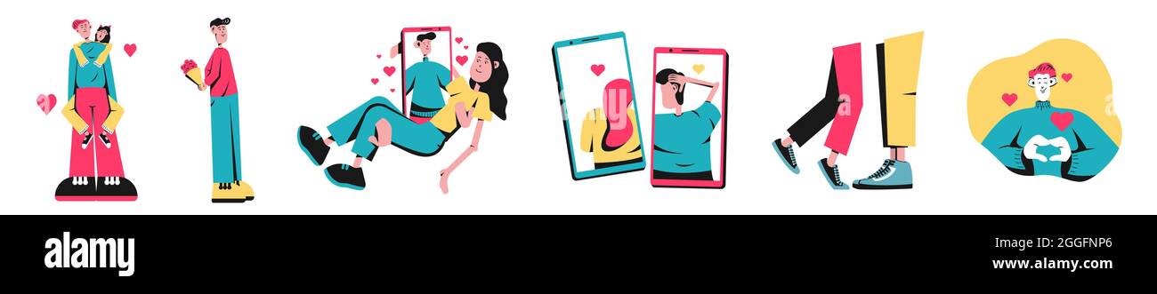 Couple relationship character with flat design style Stock Vector Image ...