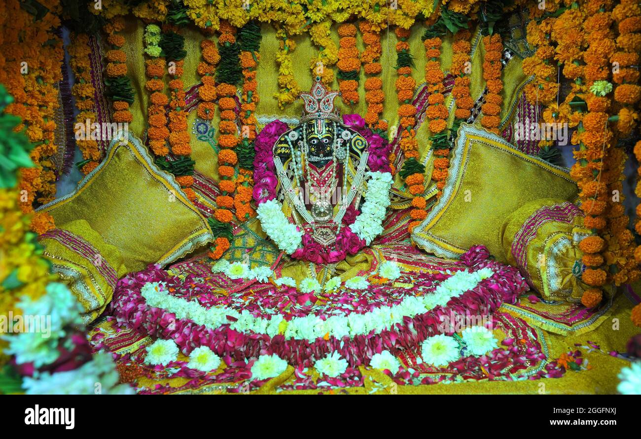 BEAWAR, RAJASTHAN, INDIA, Aug. 30, 2021: Idol of Hindu Lord Krishna ...