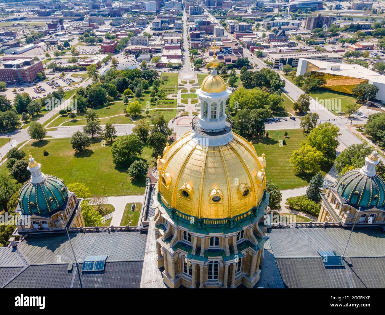 Aerial photograph of the beautiful and ornate gold-leaf covered dome of ...