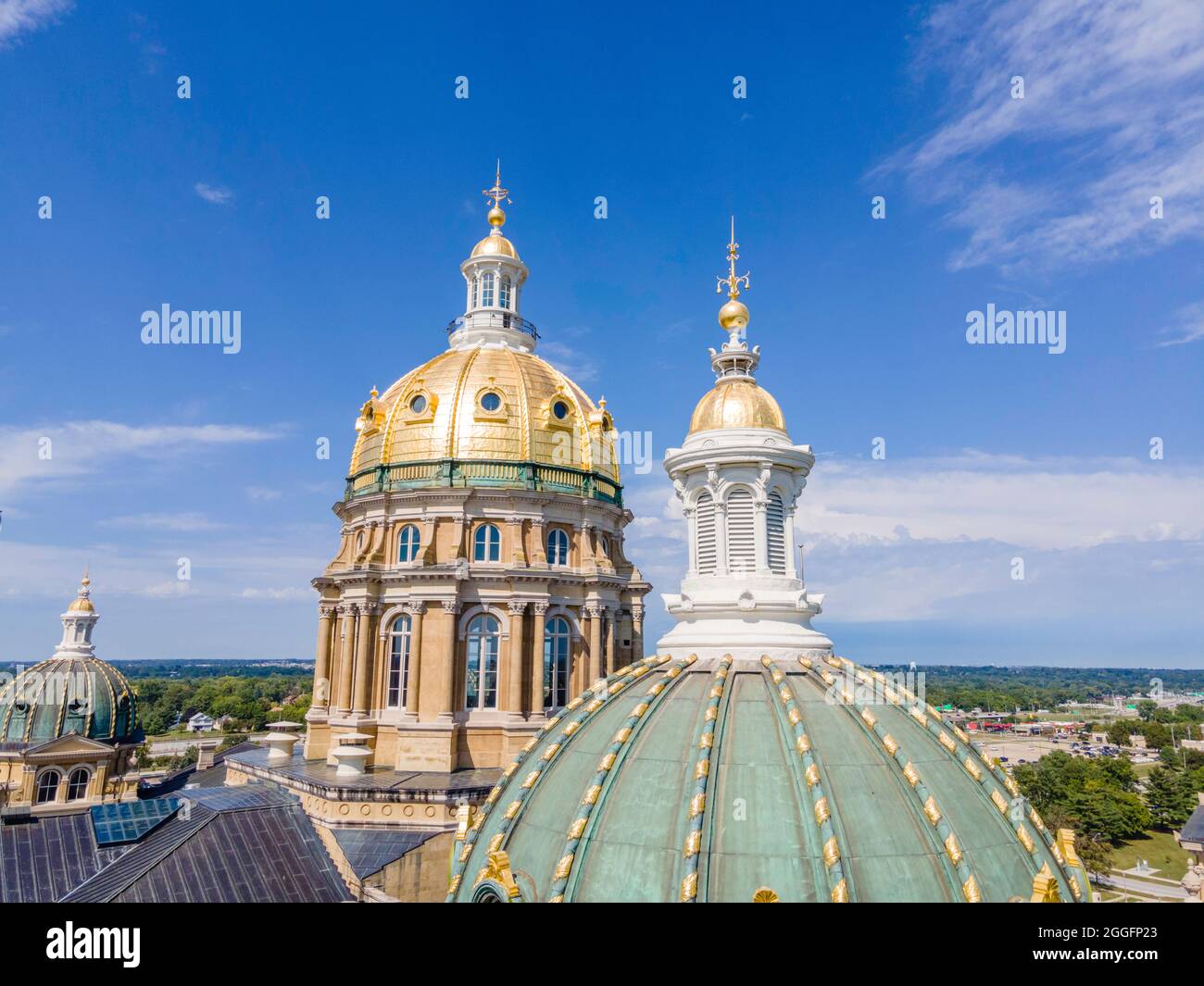 Aerial photograph of the beautiful and ornate gold-leaf covered dome of ...