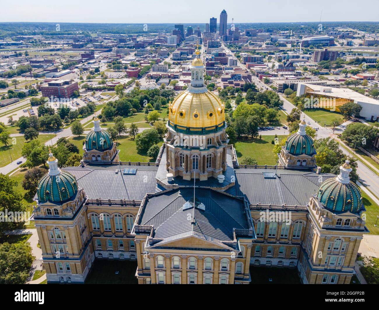 Aerial photograph of the beautiful and ornate gold-leaf covered dome of ...