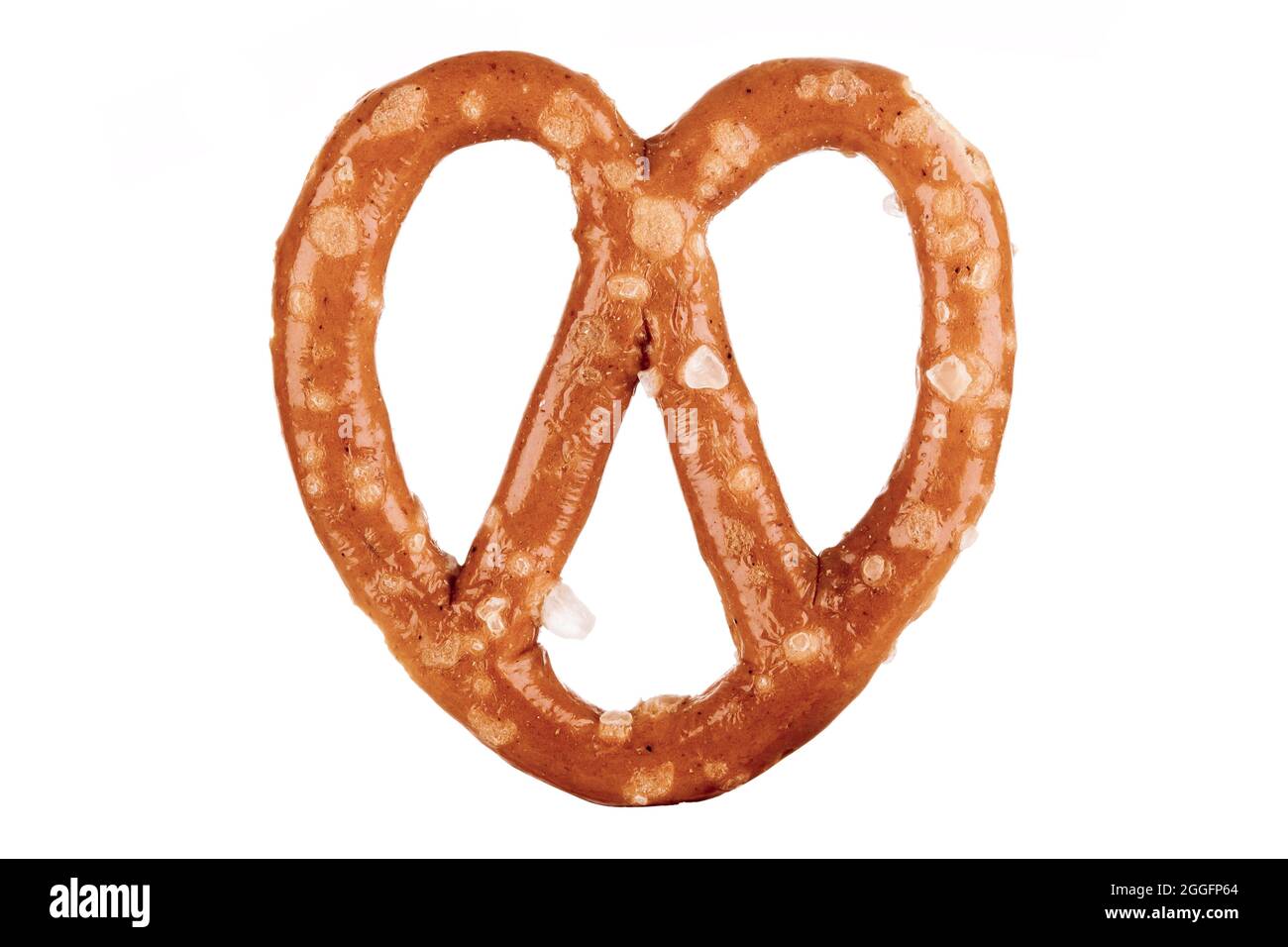 One pretzel food snack close up isolated on white background Stock ...